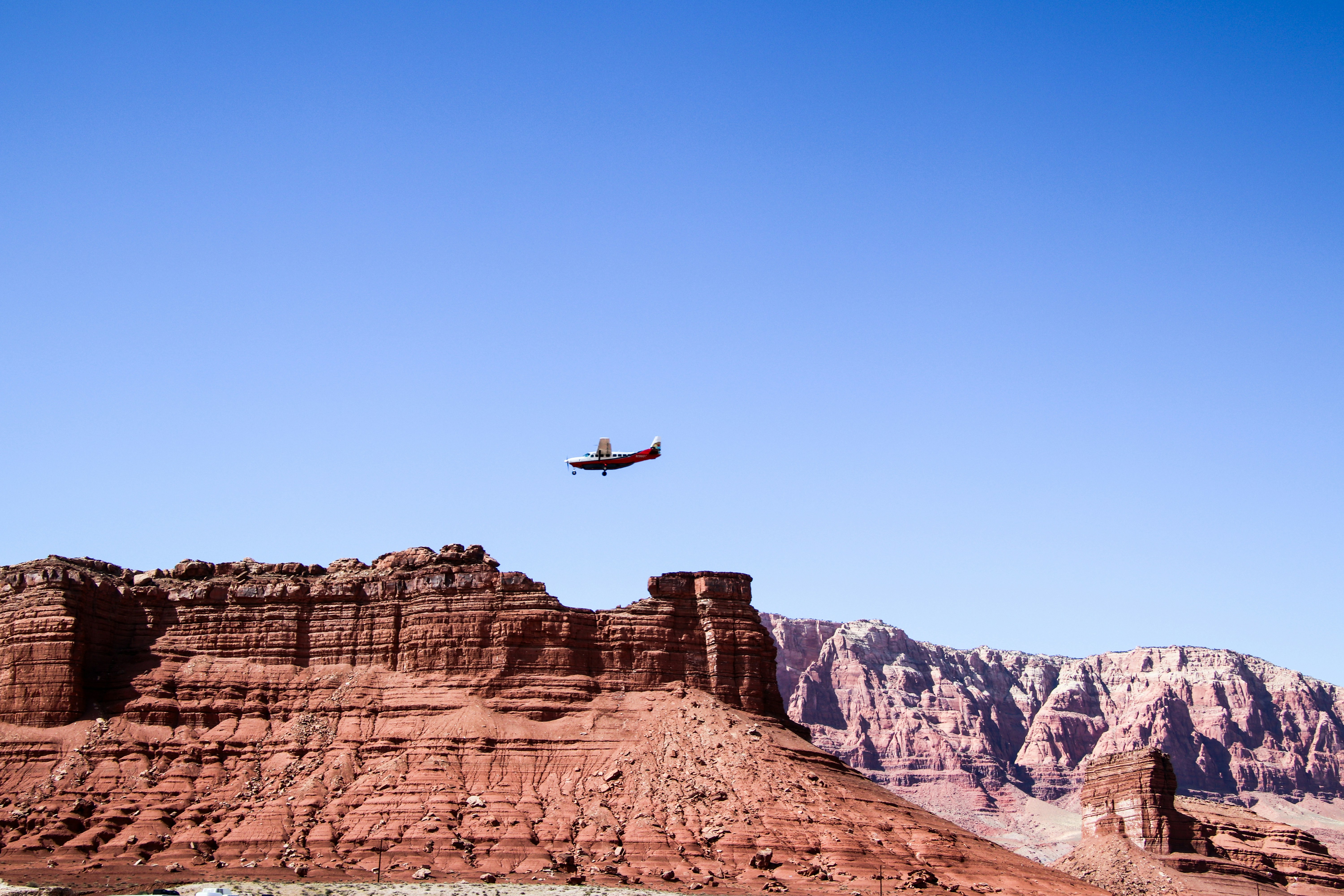 Airborne Speck Above Red Rock Ridge