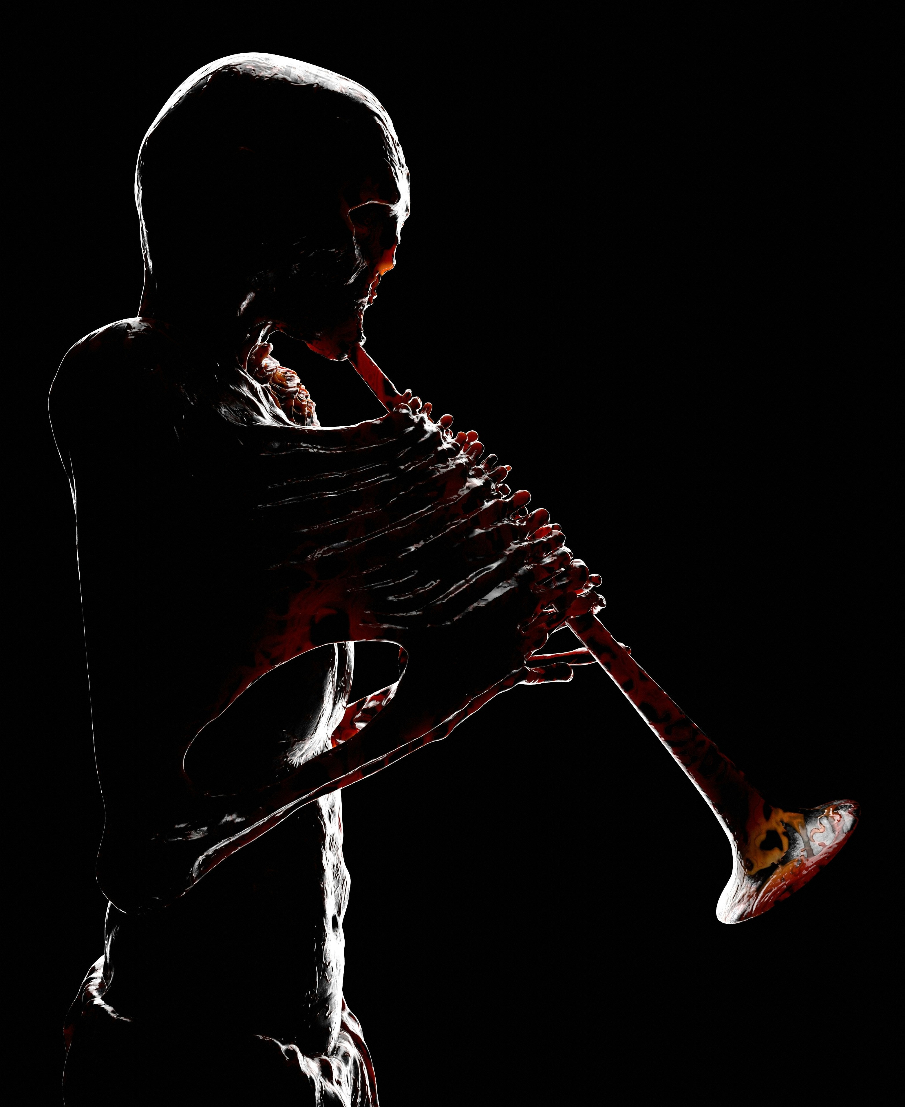 A drawing of a skeleton holding a baseball bat photo – Free Render ...