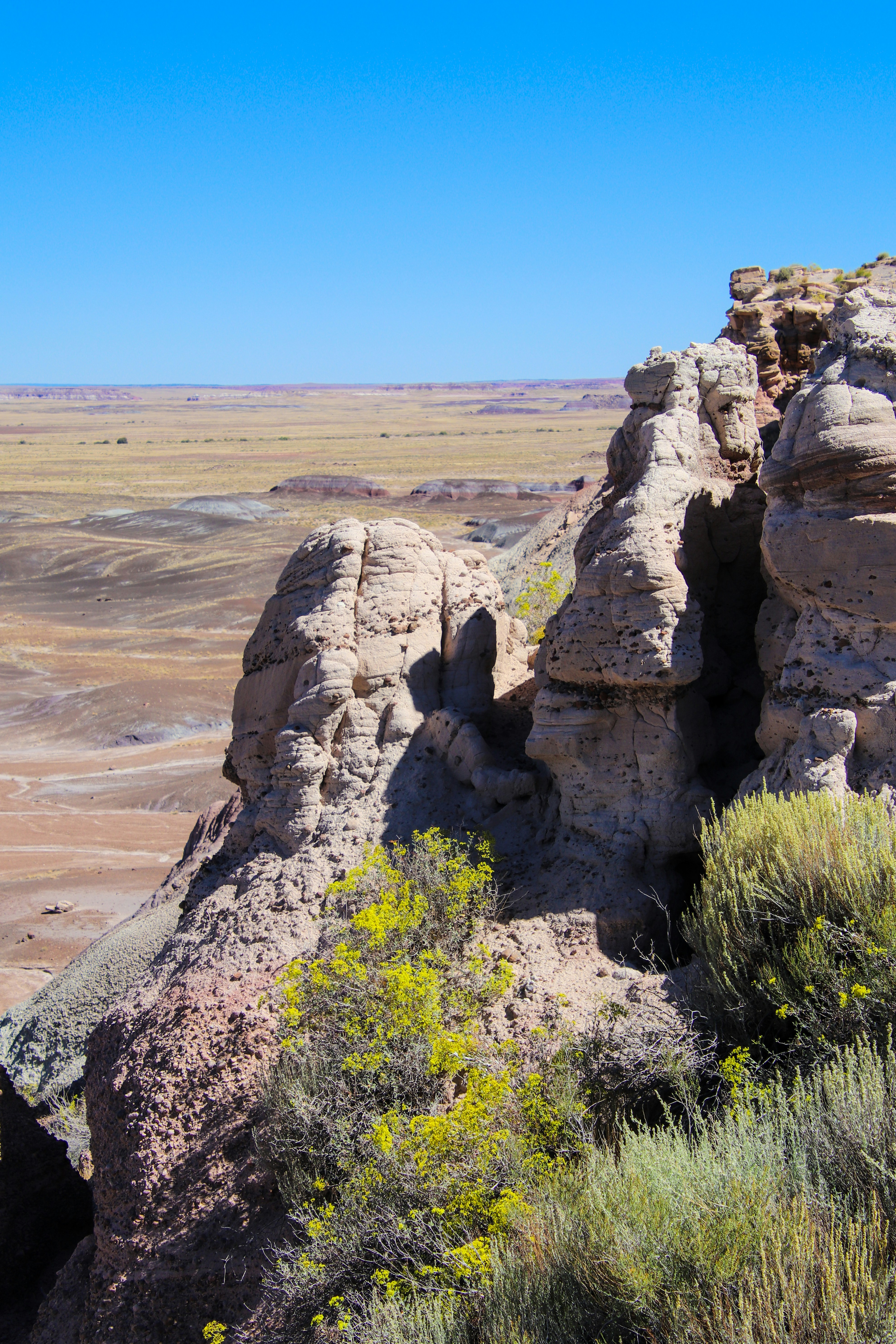 Stone Sentinels Overlooking a Desert Expanse