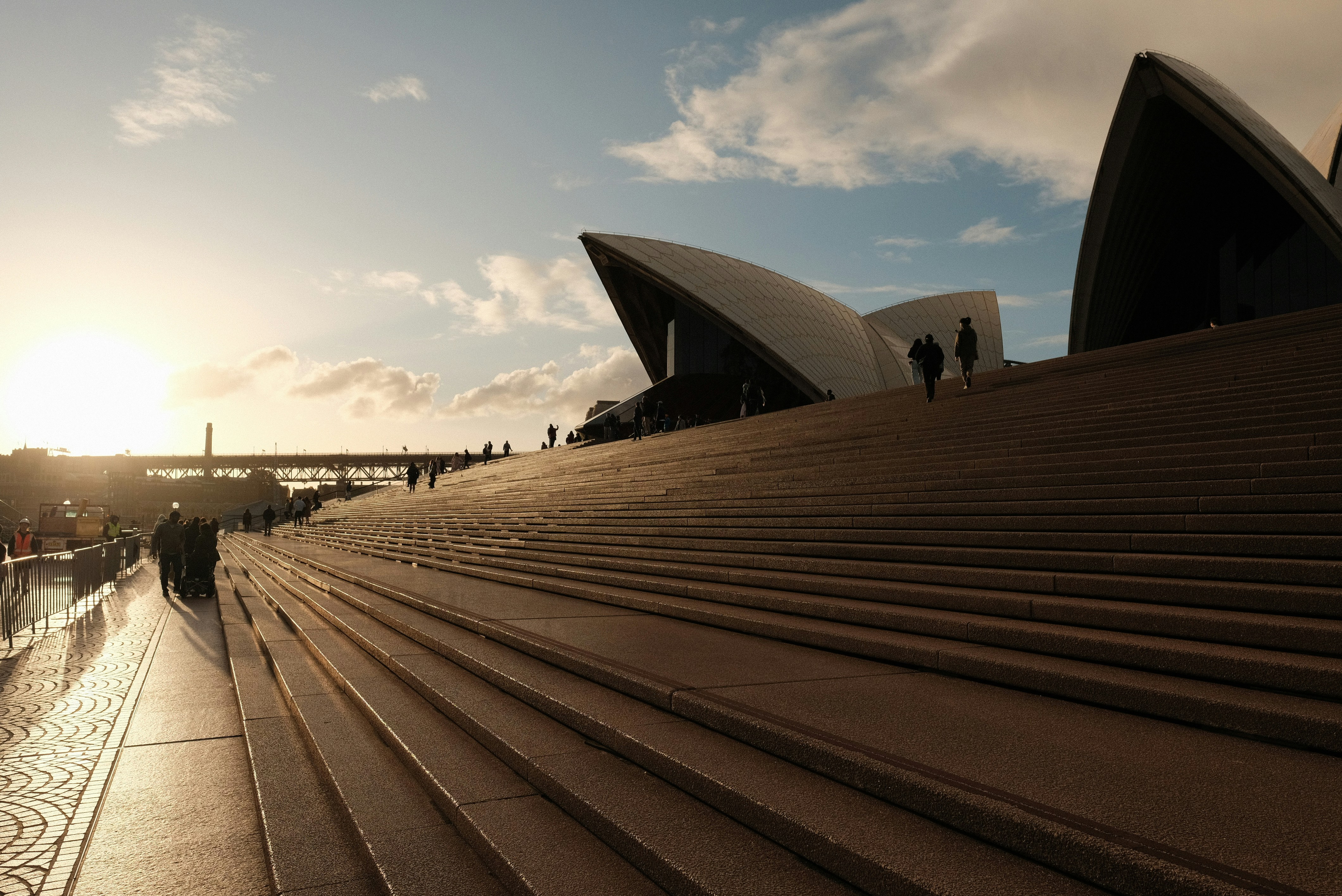 Golden Hour Staircase Framing the Sydney Opera House