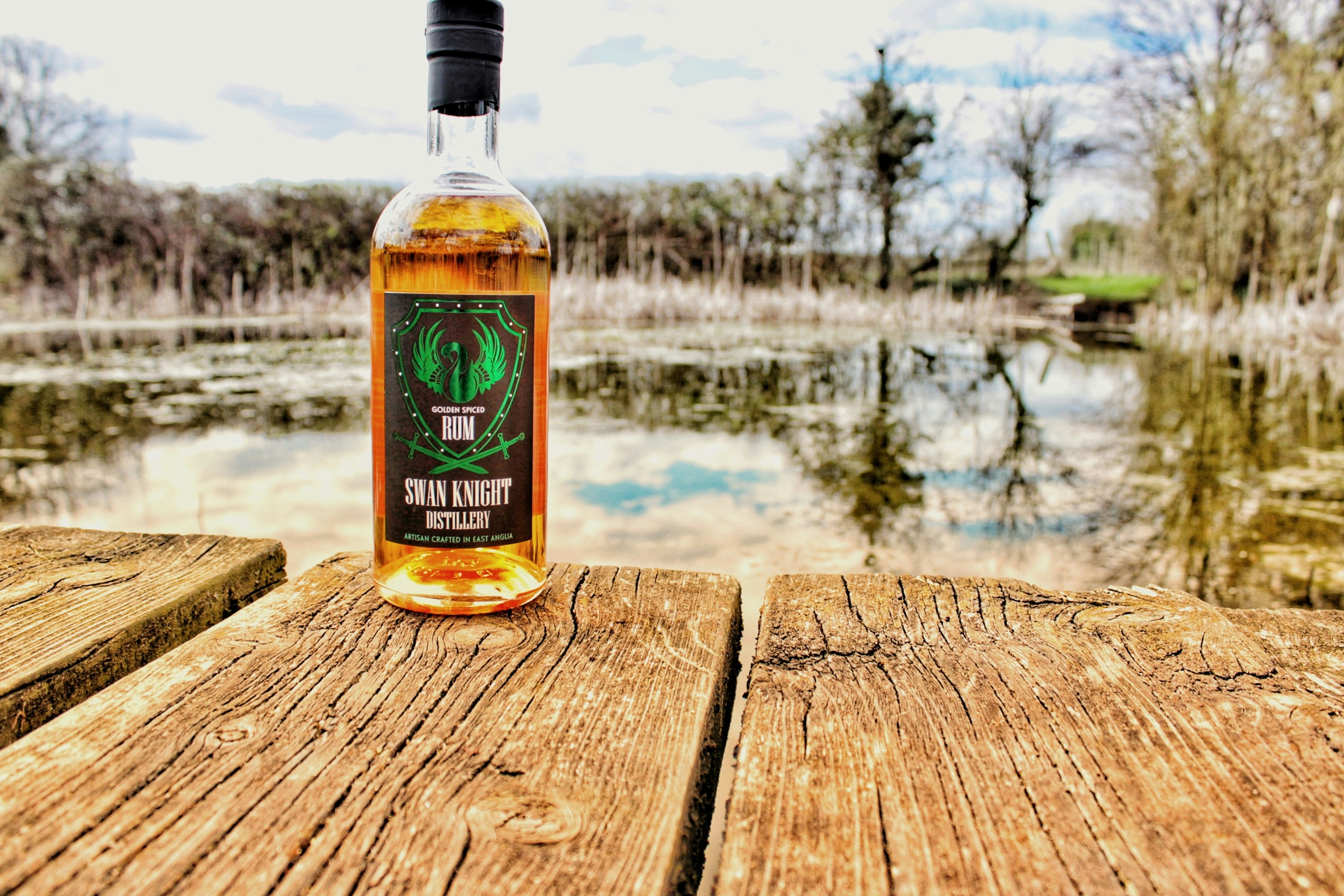 Amber Spirit on a Weathered Dock