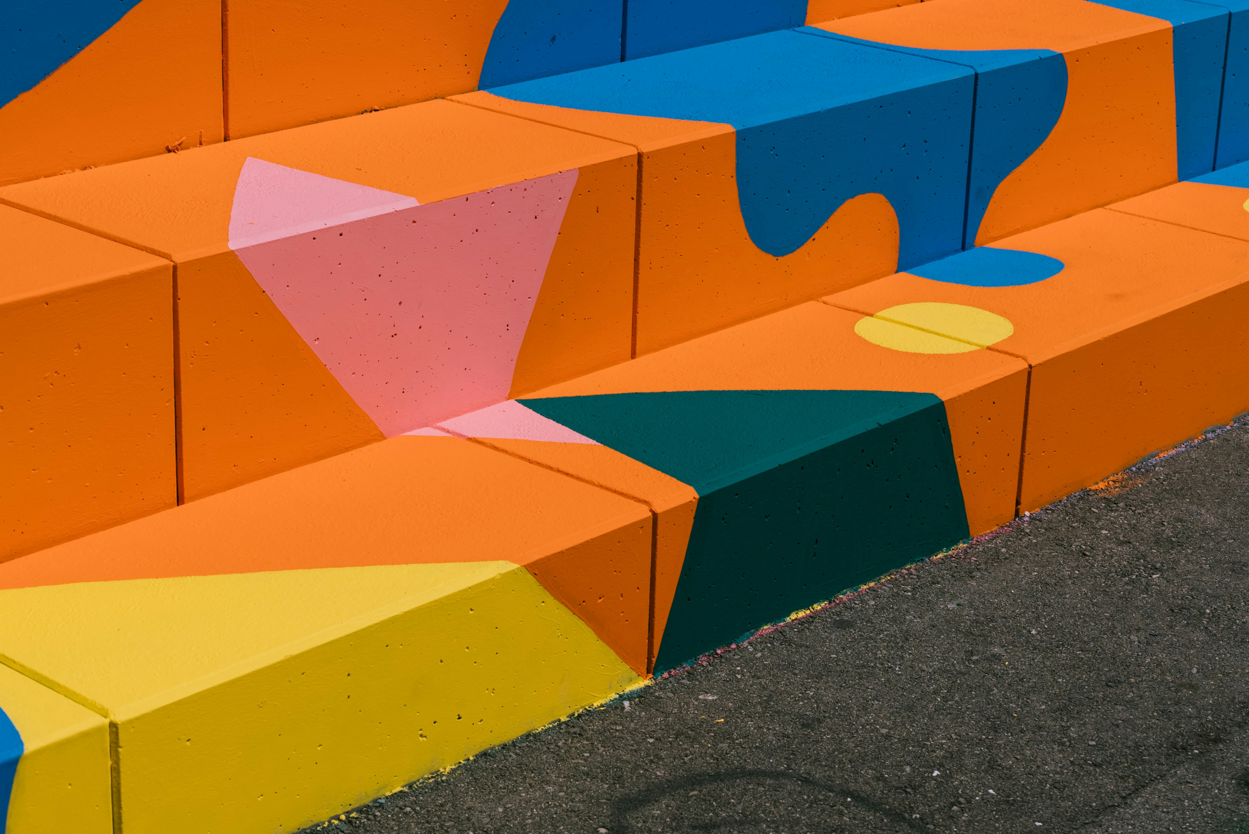 A close up of a colorfully painted wall photo – Free Frauenfeld Image ...