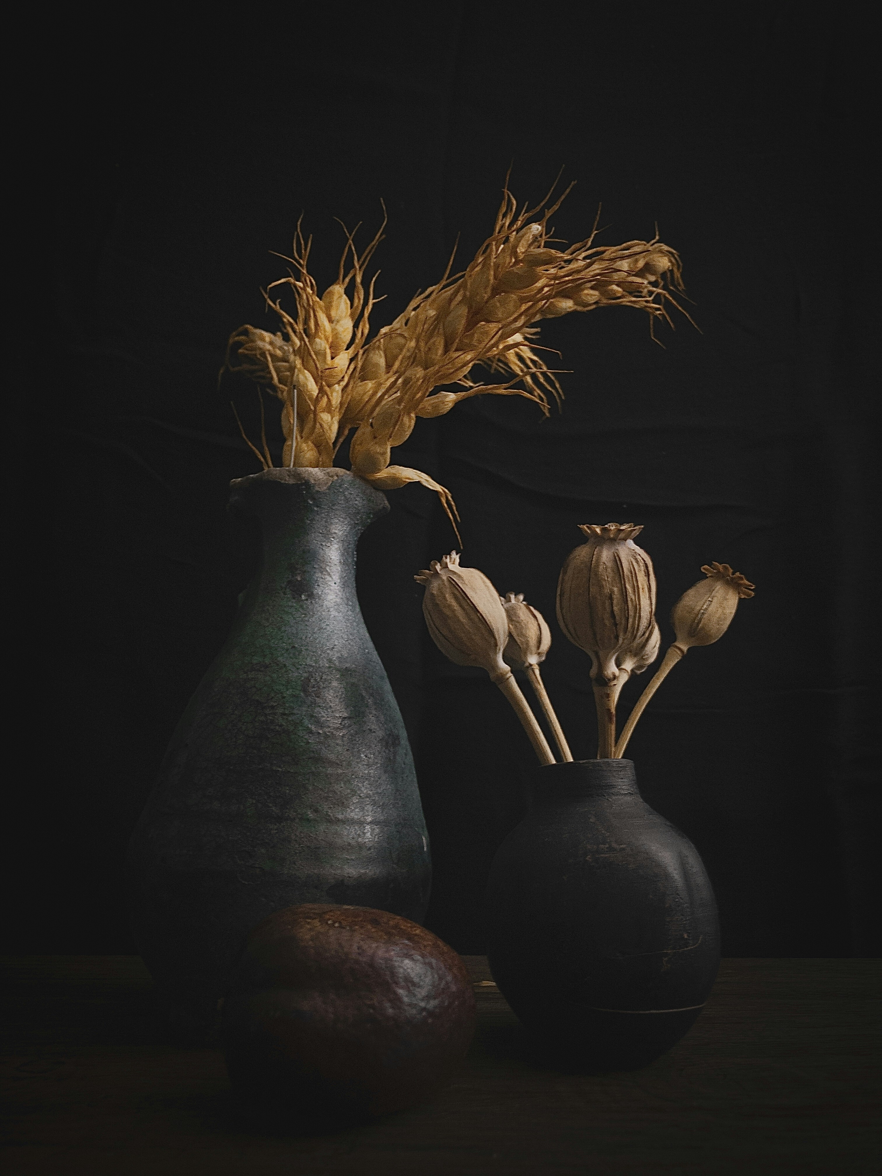 Ember in Shade: A Quiet Still-Life of Two Ceramic Vessels