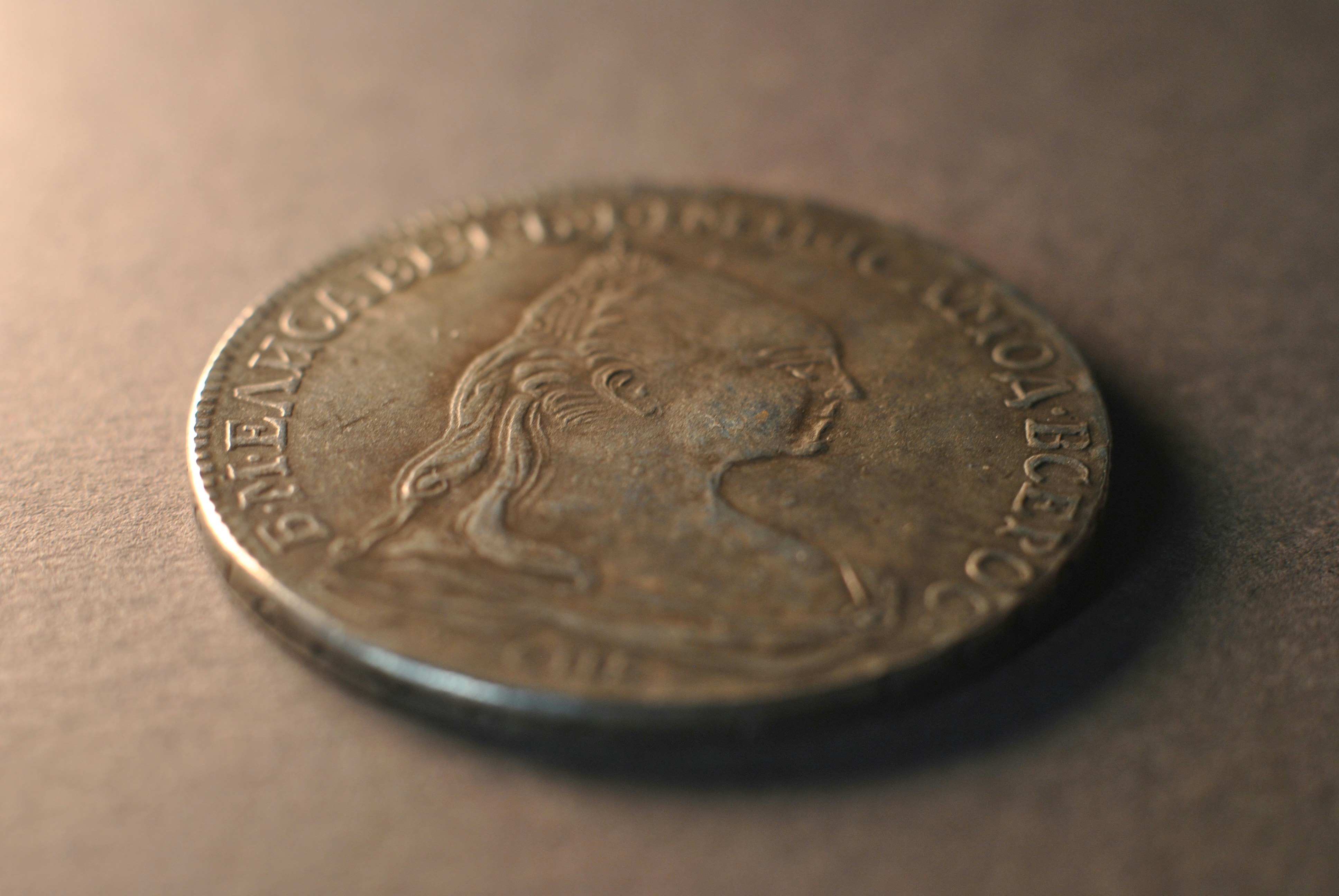 Profile in Metal: A Close-Up of a Monarch's Portrait on a Coin