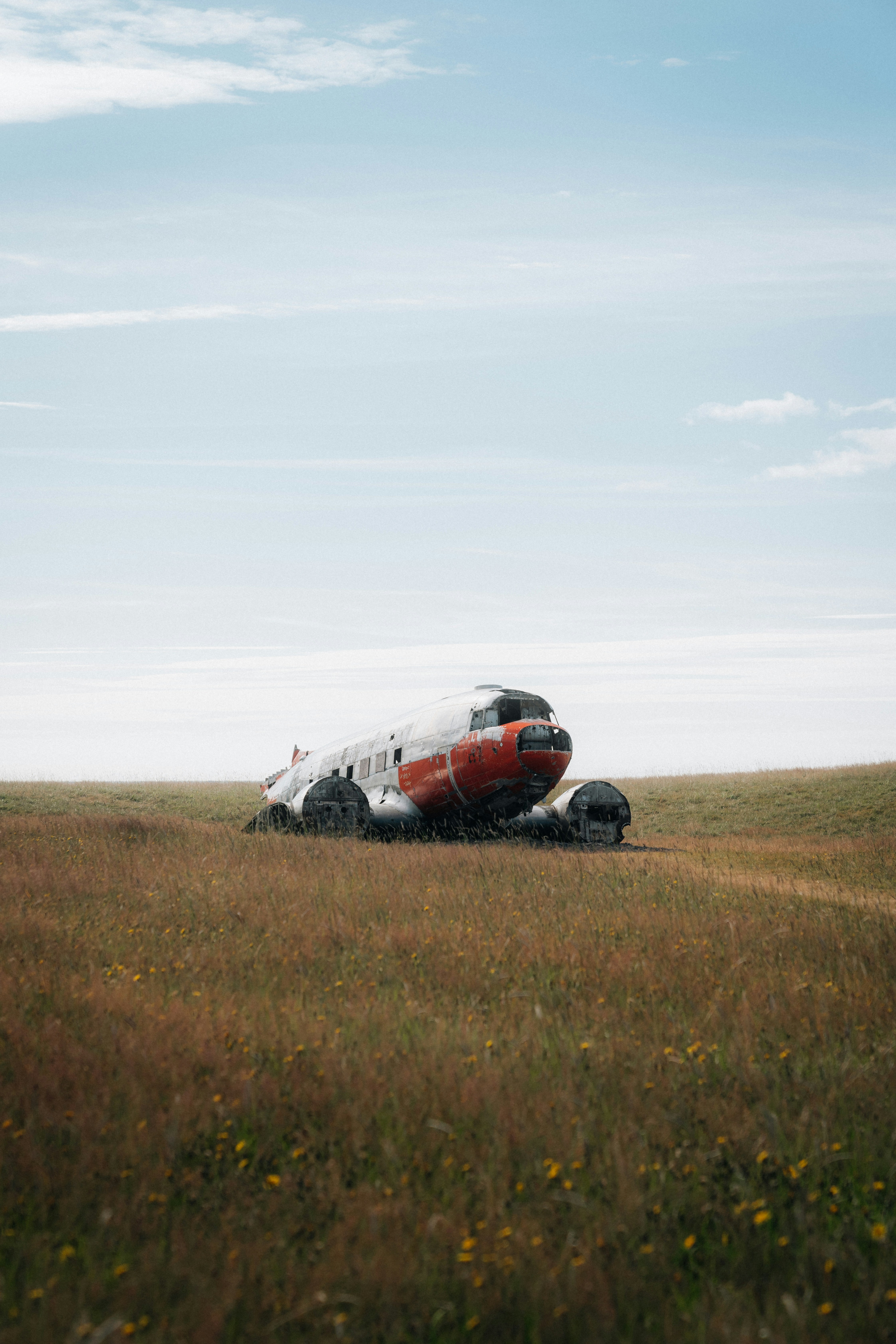 Wrecked Starship in a Quiet Prairie