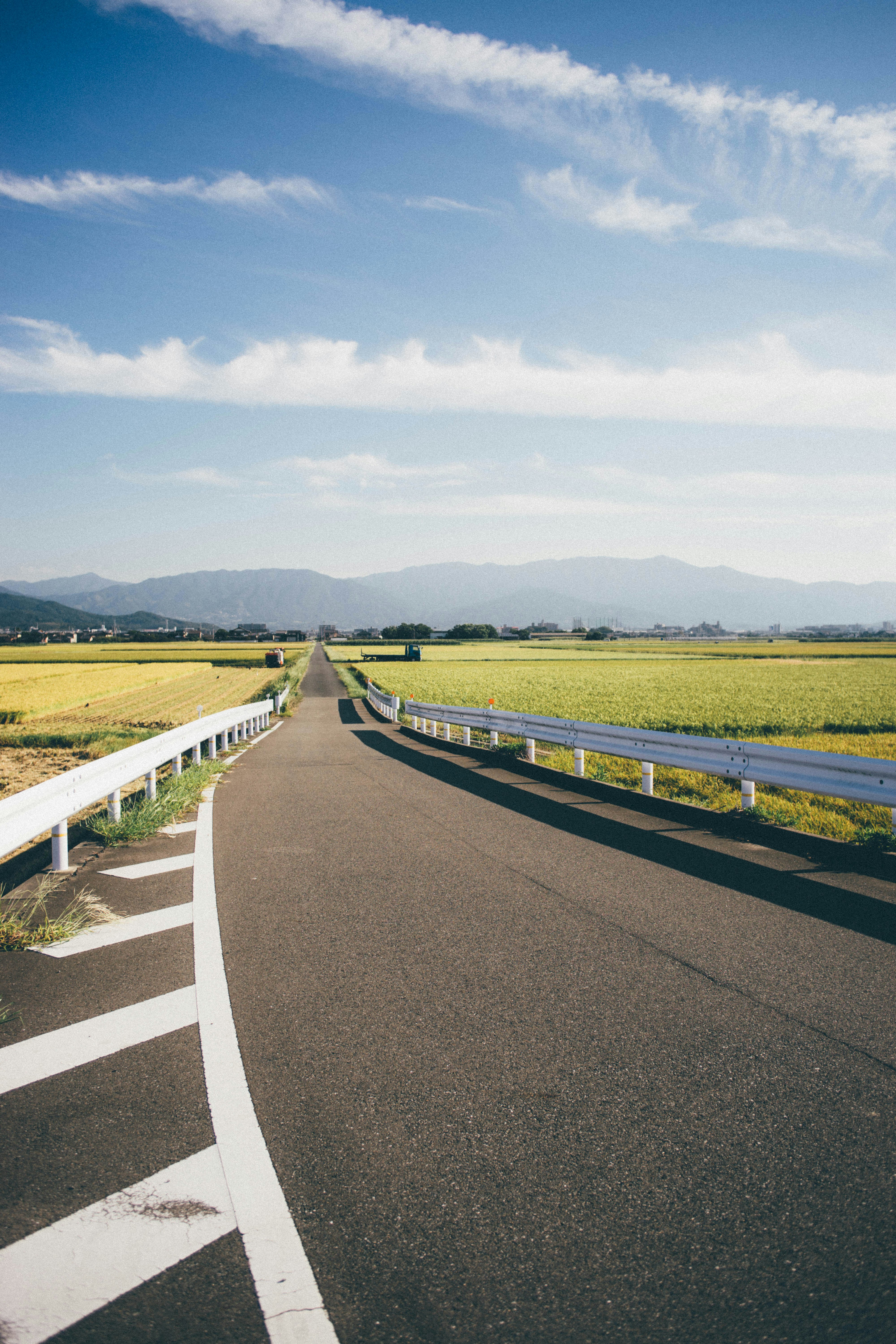 Vanishing Point on a Rural Road to the Distant Horizon