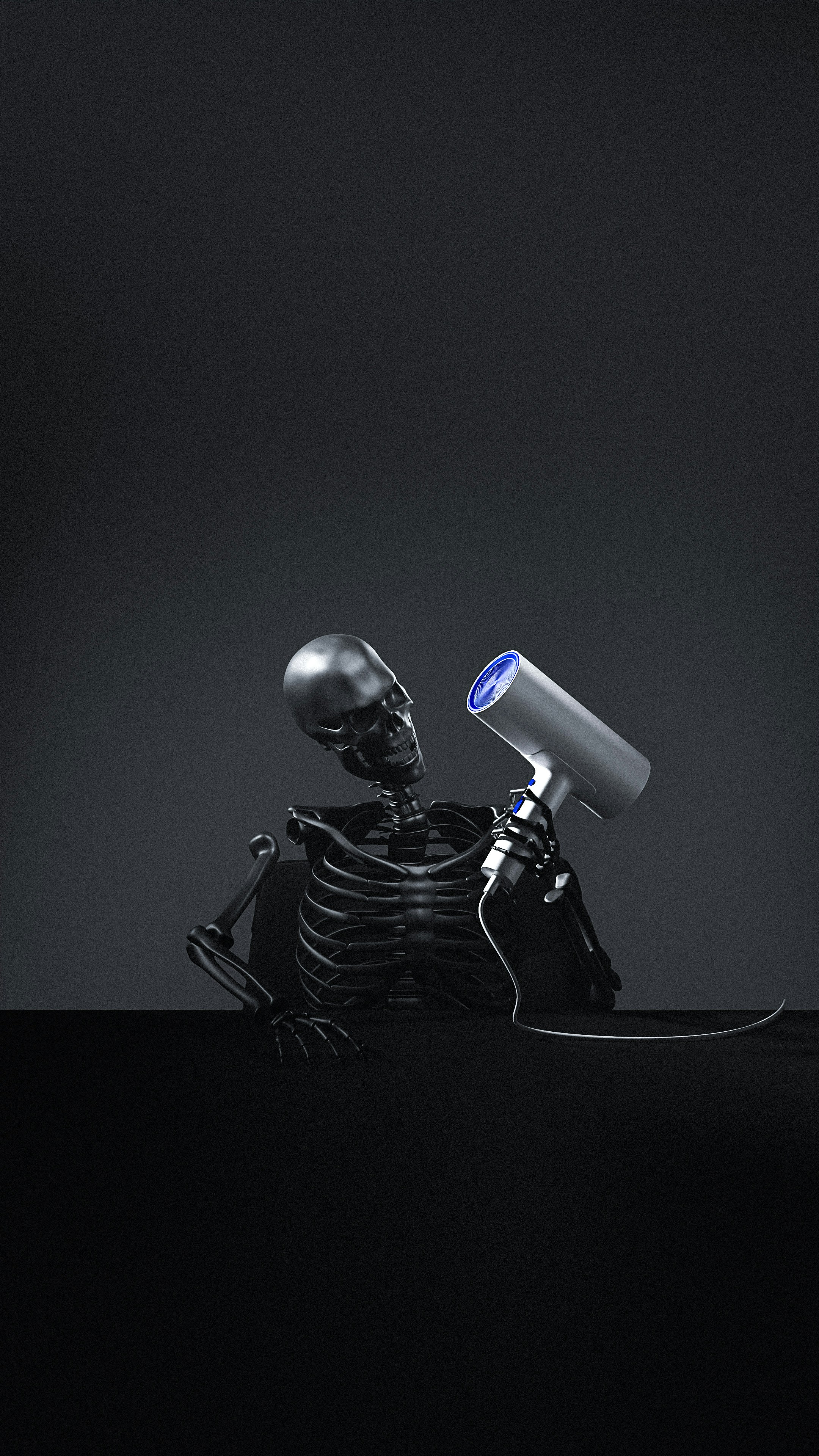 A skeleton with a hair dryer on its head photo – Free 3d Image on Unsplash