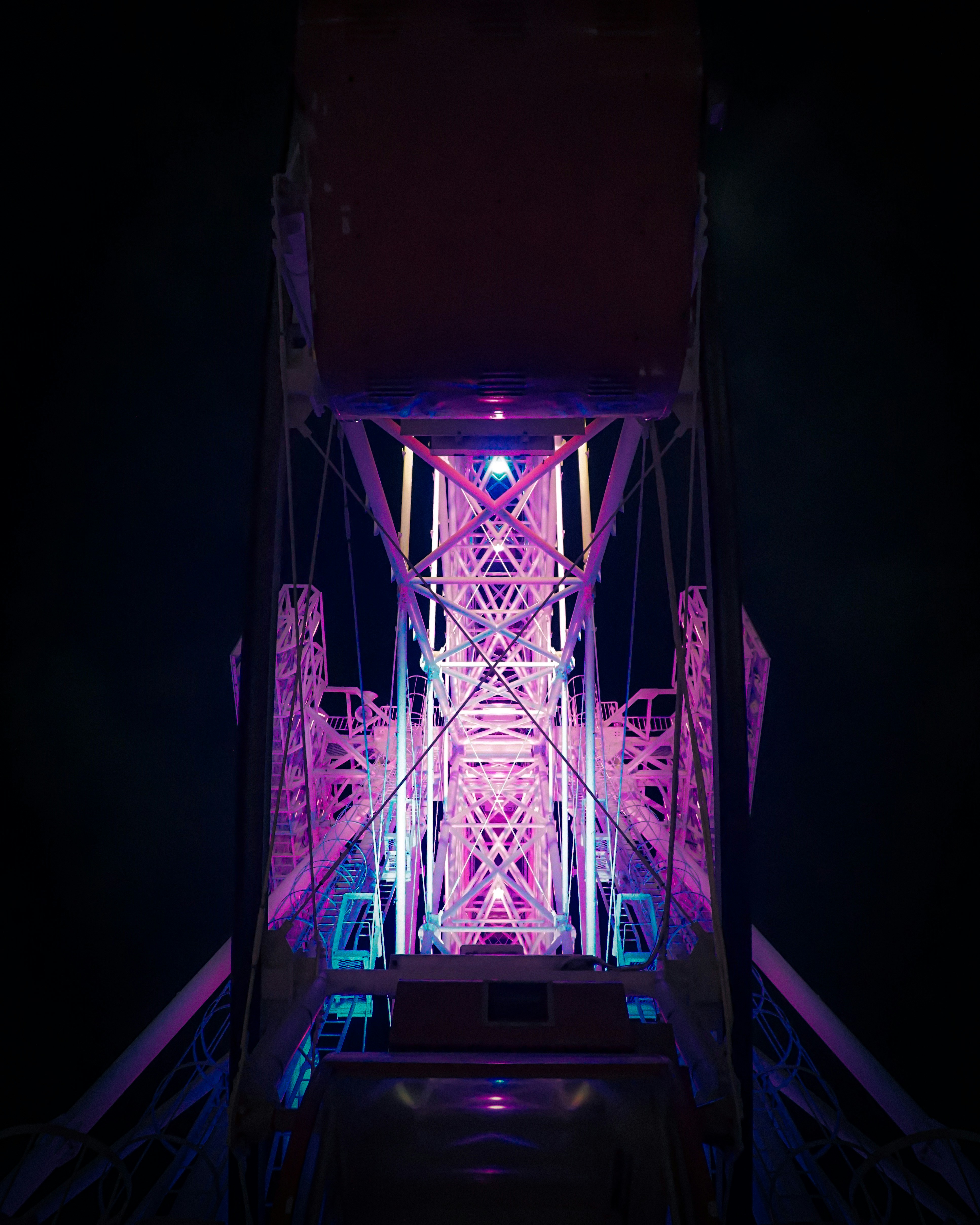 Neon Lattice Tower: Night Pulse of Magenta and Cyan