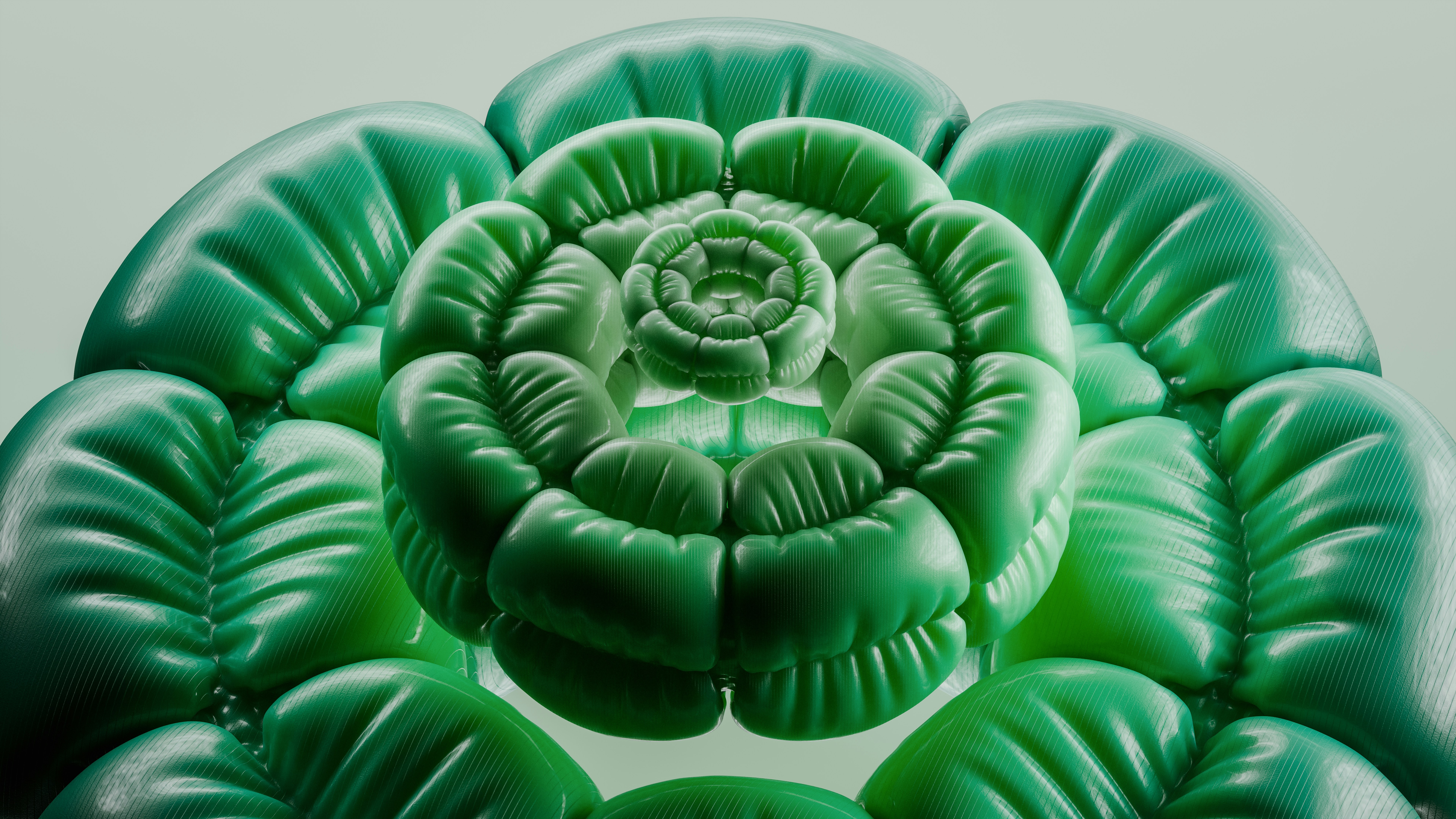 A close up of a green flower shaped object photo – Free 3d Image on ...