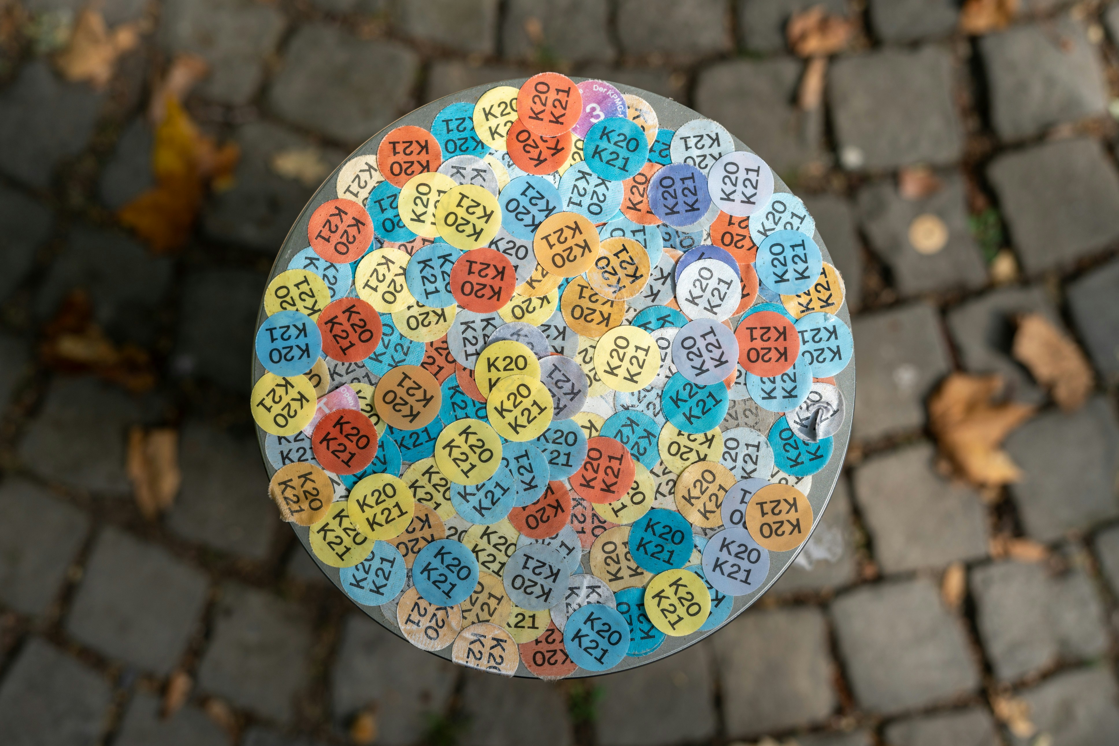 Kaleidoscope of K20 Tokens: A Top-Down Glow of Colorful Circles
