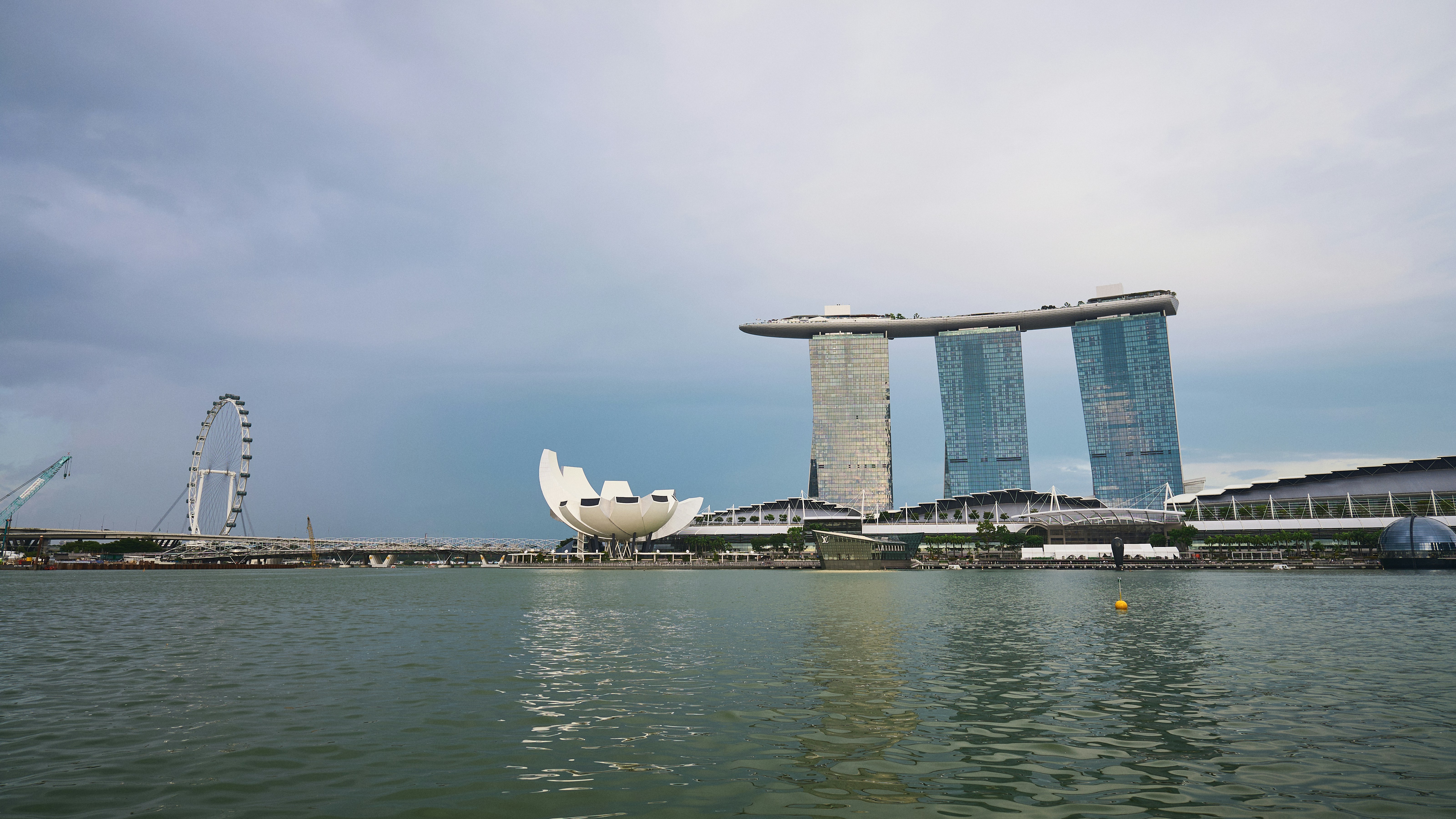 Lotus by the Bay: Marina Bay Sands and the Singapore Skyline at Water's Edge