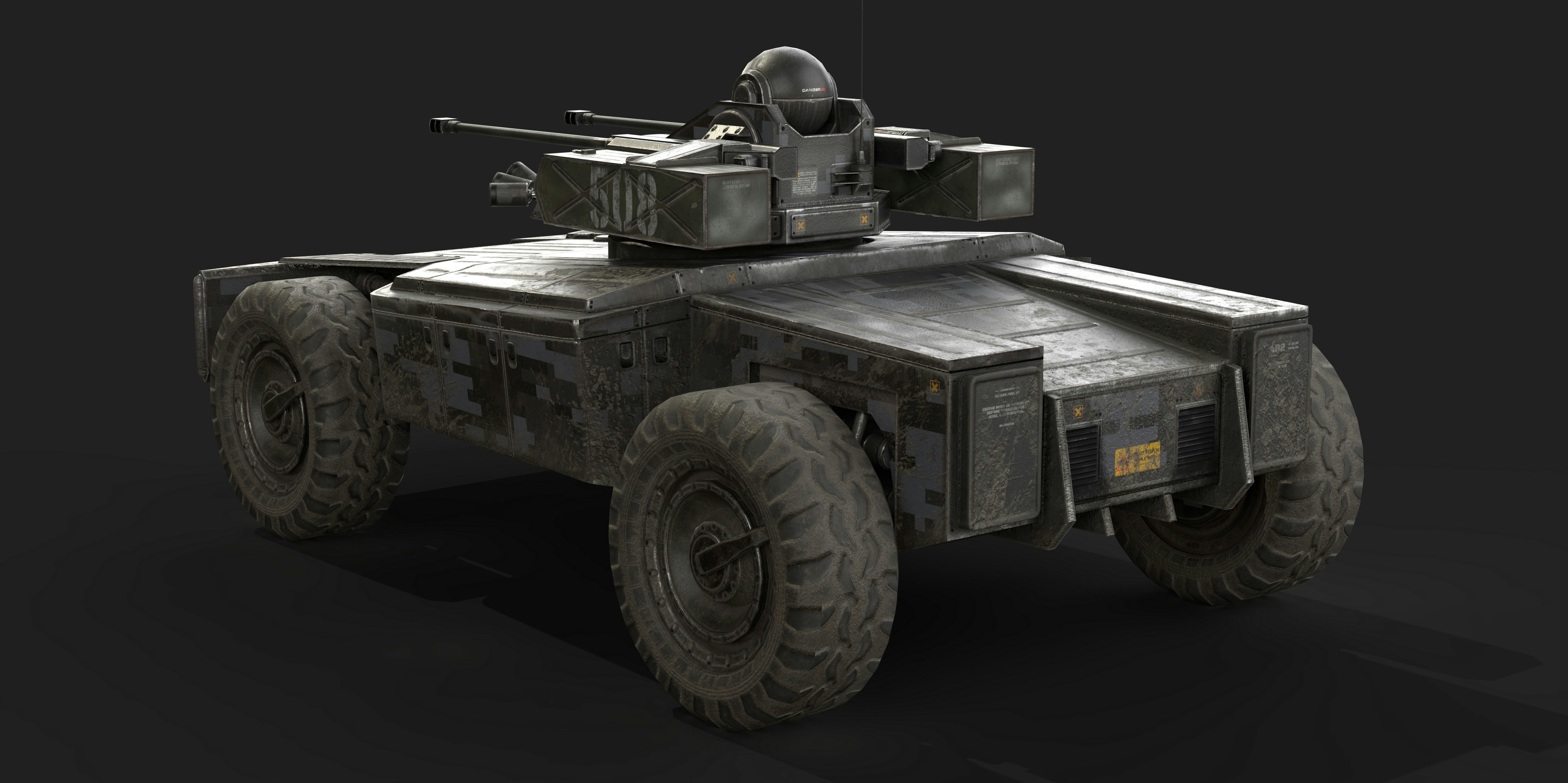 A 3D model of a tank on a black background photo – Free Surveillance ...