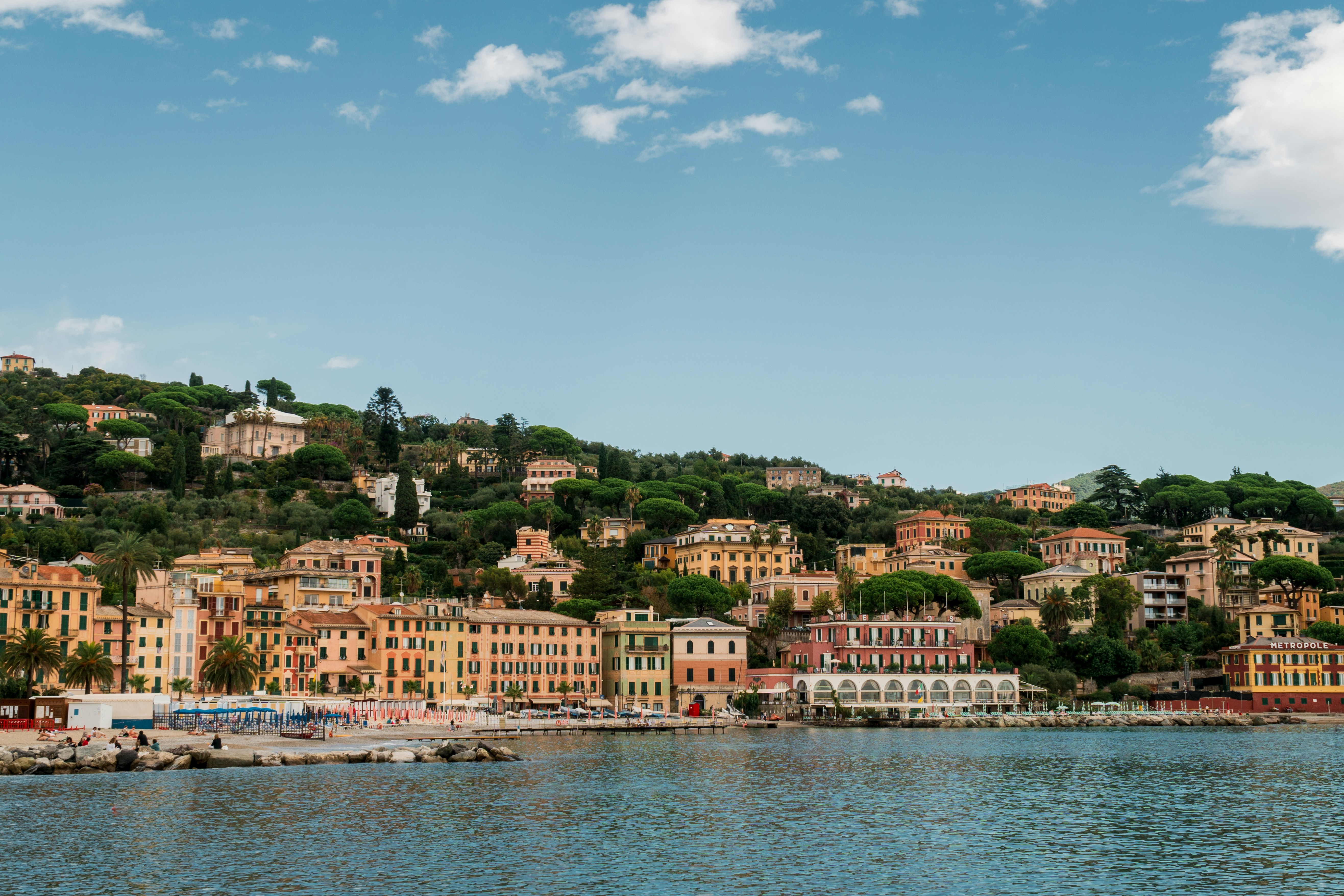 A town on a hill overlooking a body of water