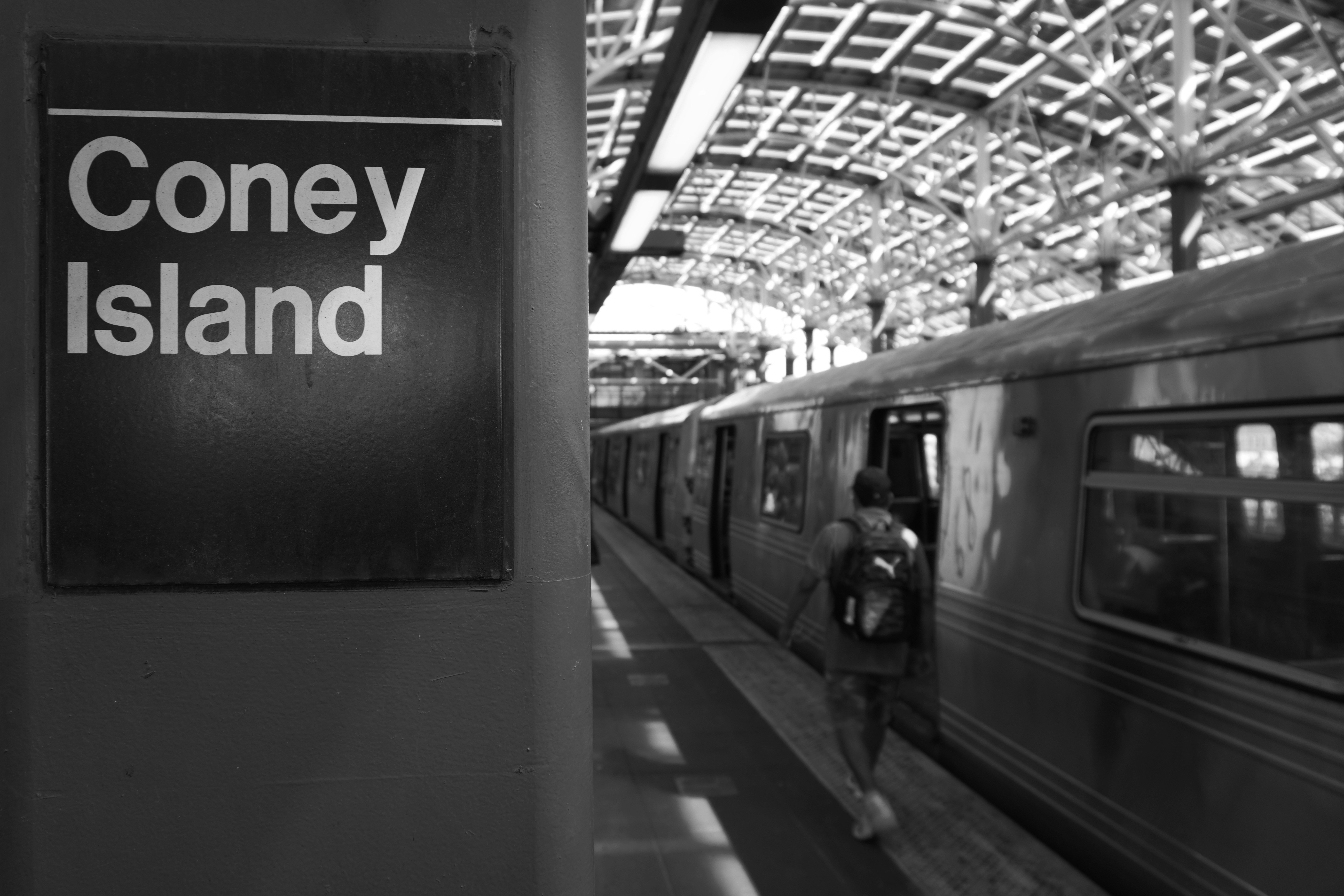 Coney Island Bound: A Quiet Moment at the Platform
