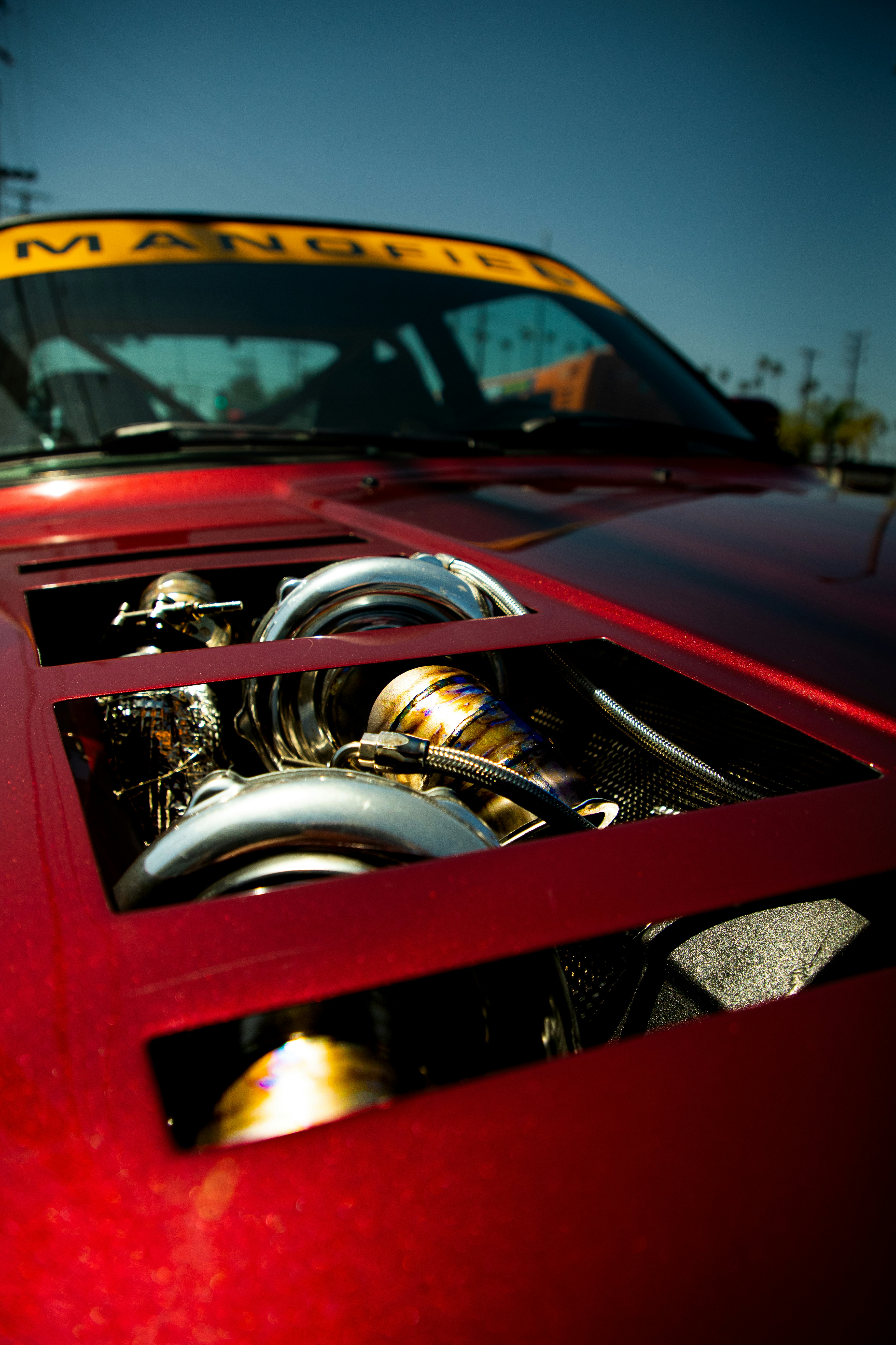 A close up of a red sports car engine photo – Free Tuner background ...