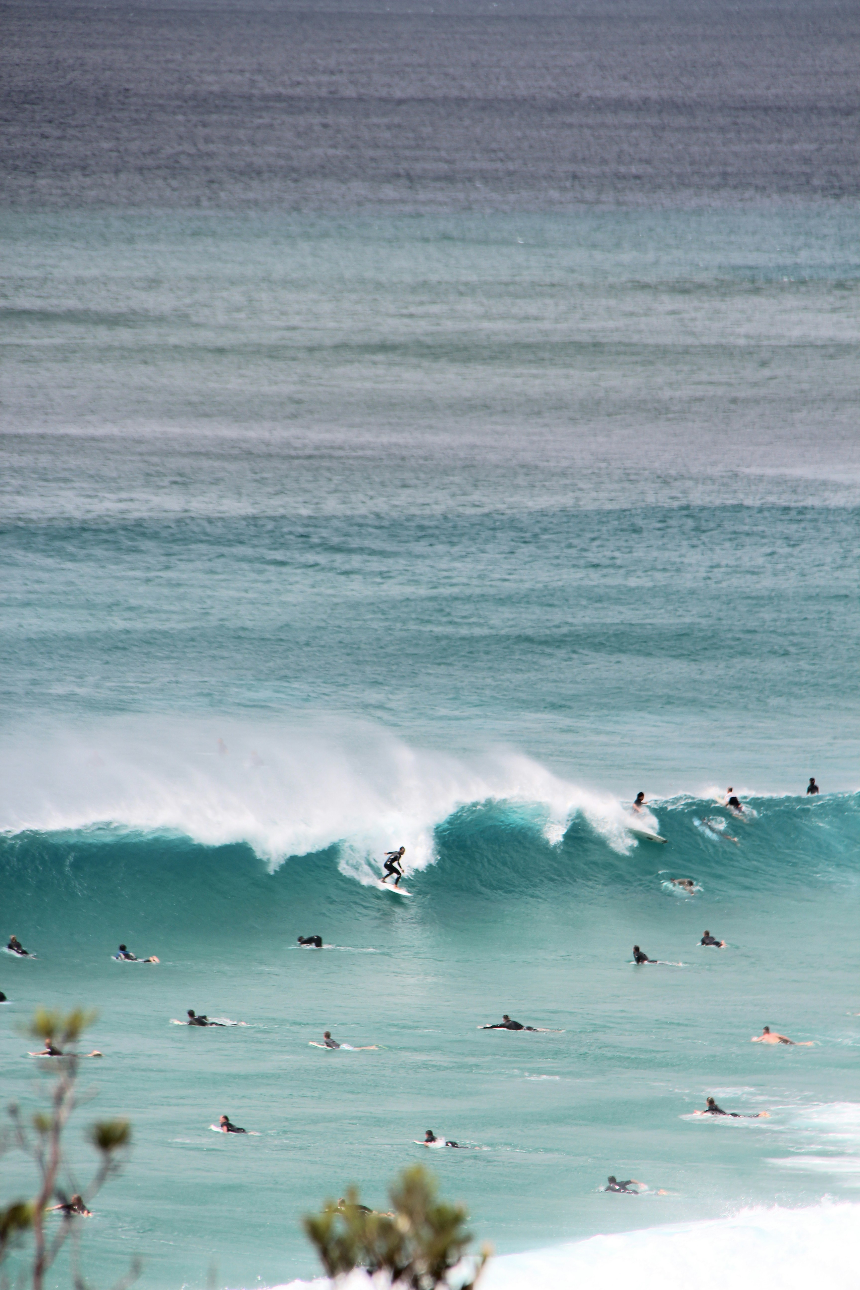A group of people riding waves on top of surfboards photo – Free Nature ...