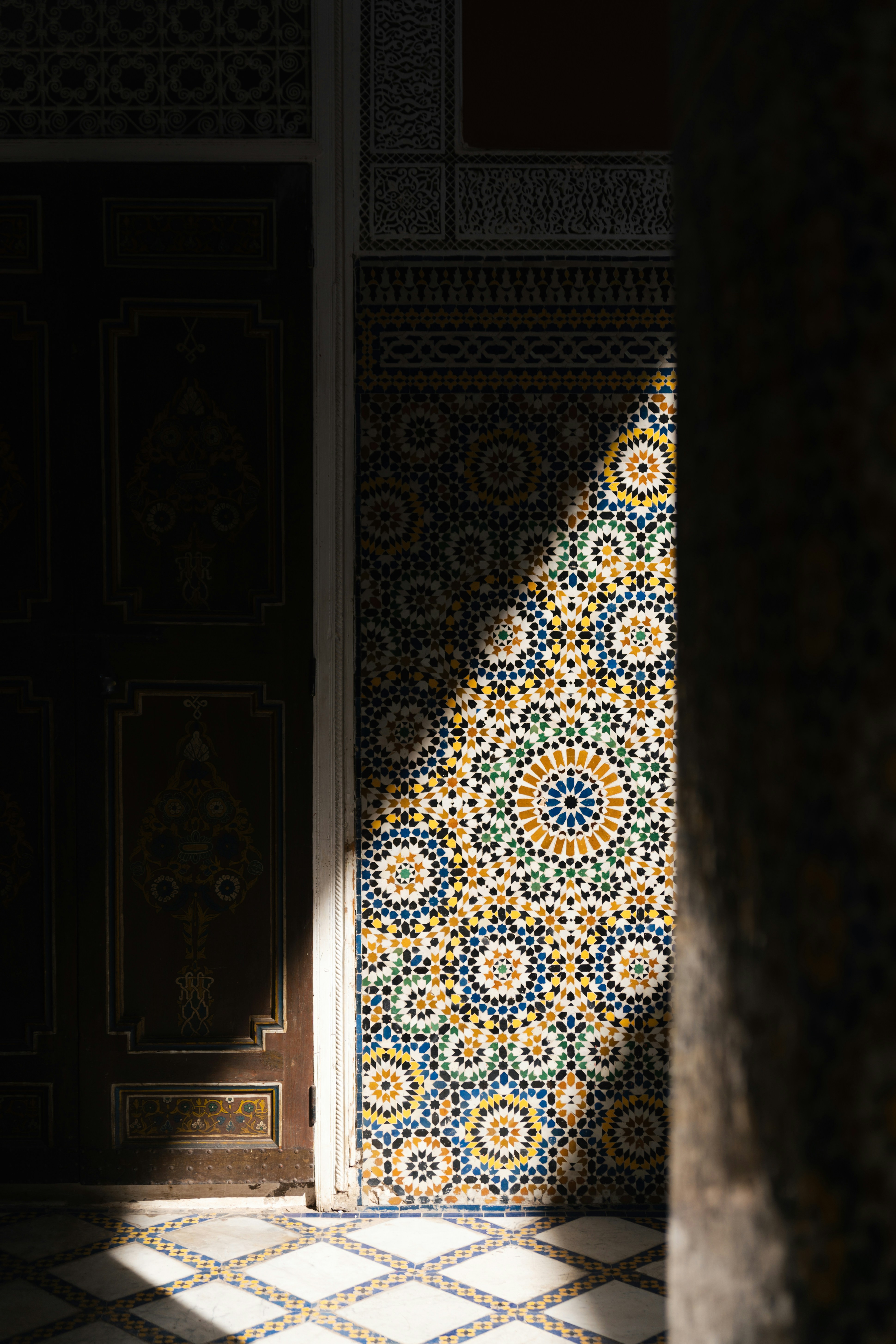 A doorway with a tiled wall and door photo – Free Marrakesh Image on ...