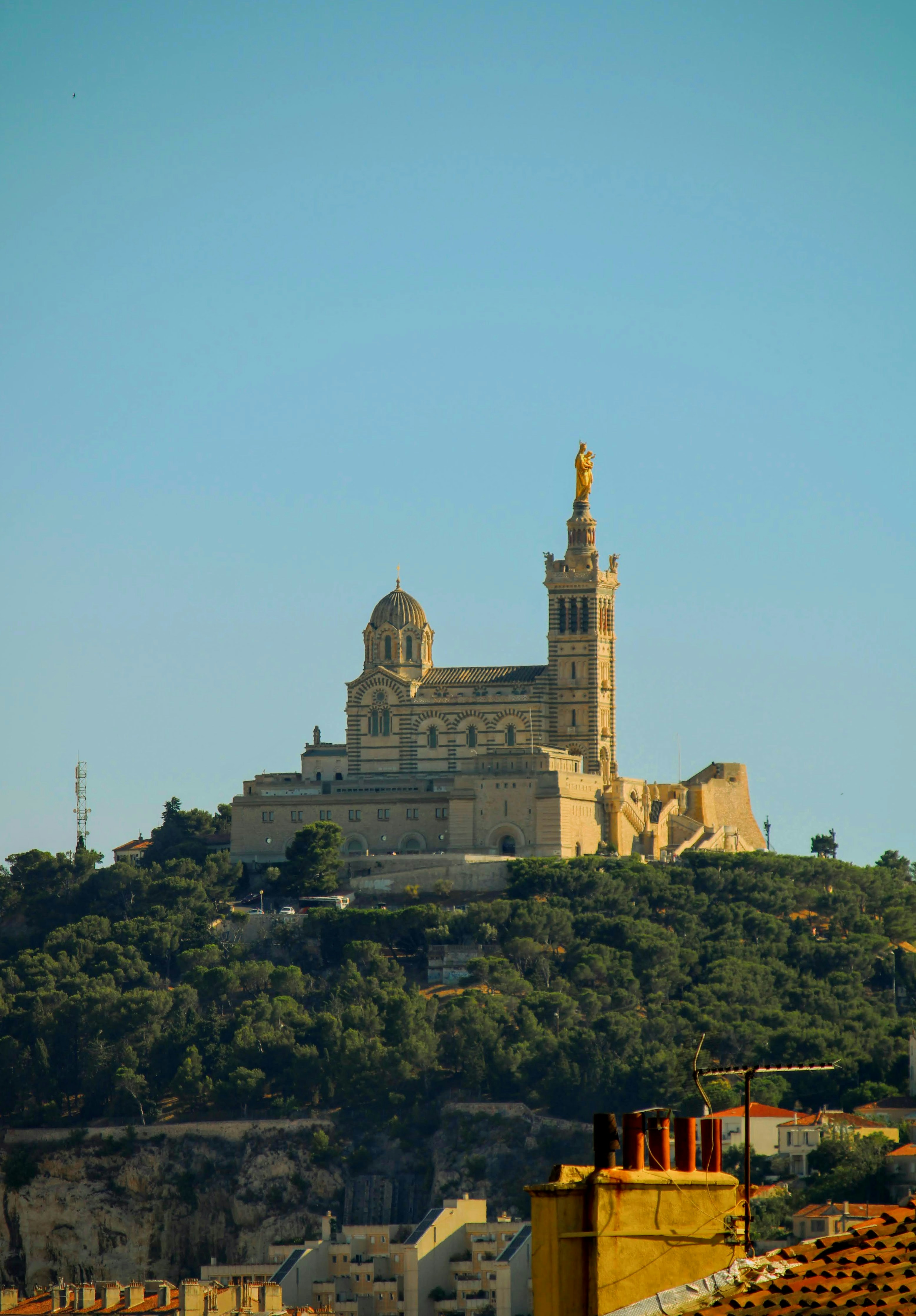 Marseille's Golden Sentinel: Notre-Dame de la Garde Rises Above the Hill