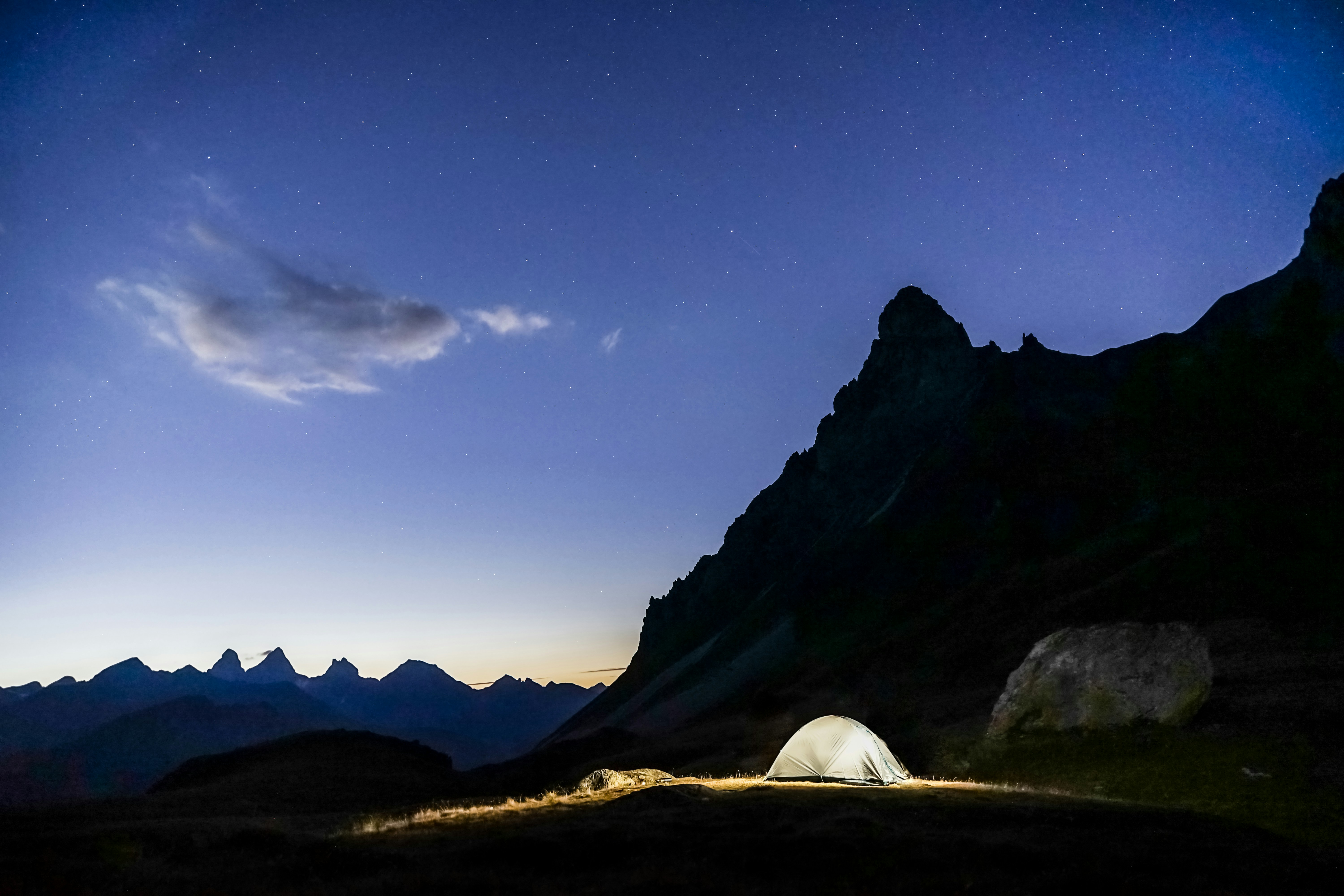Alone in the mountains.