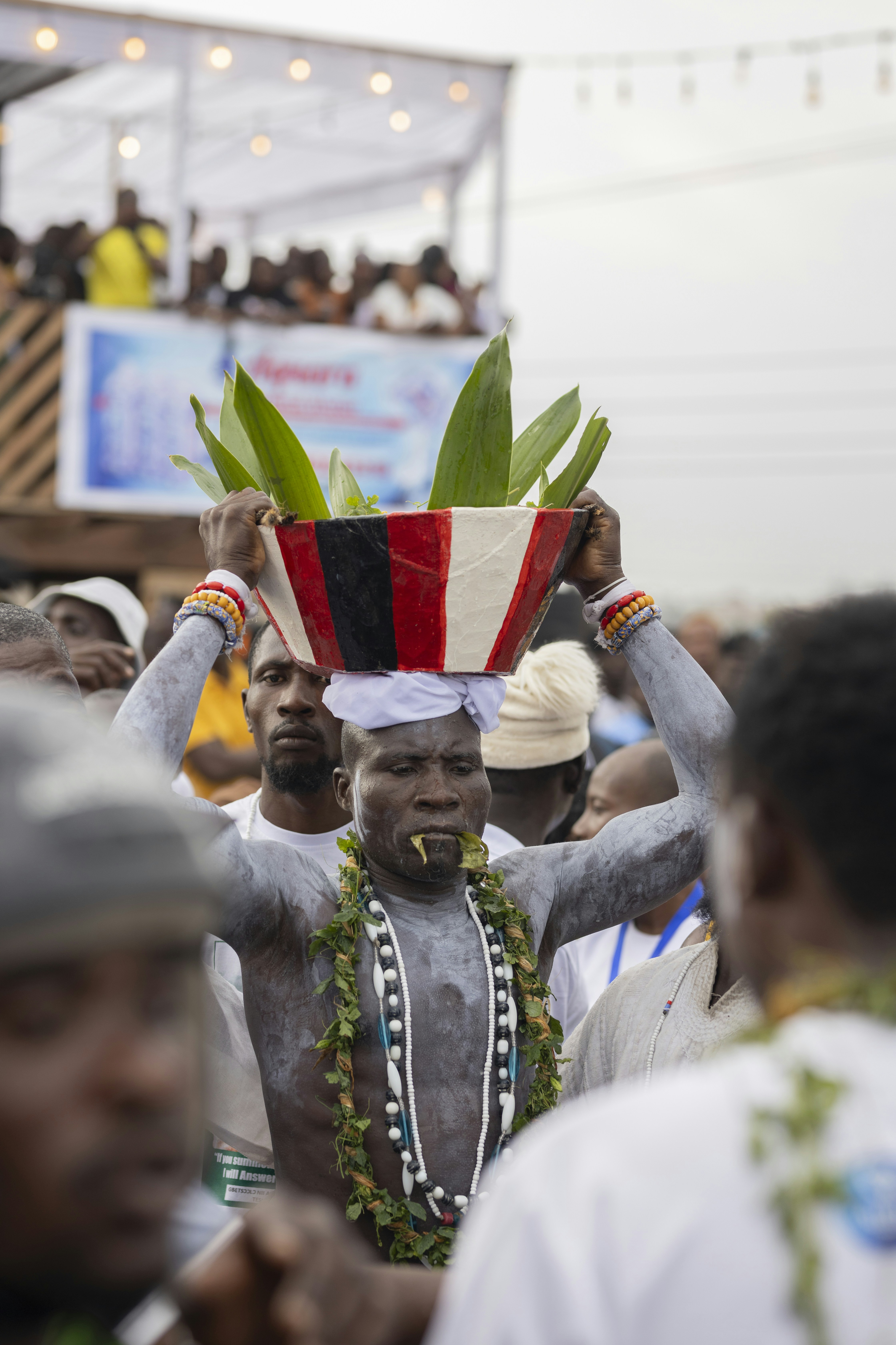 Sacred Basket: A ceremonial procession under bright festival lights