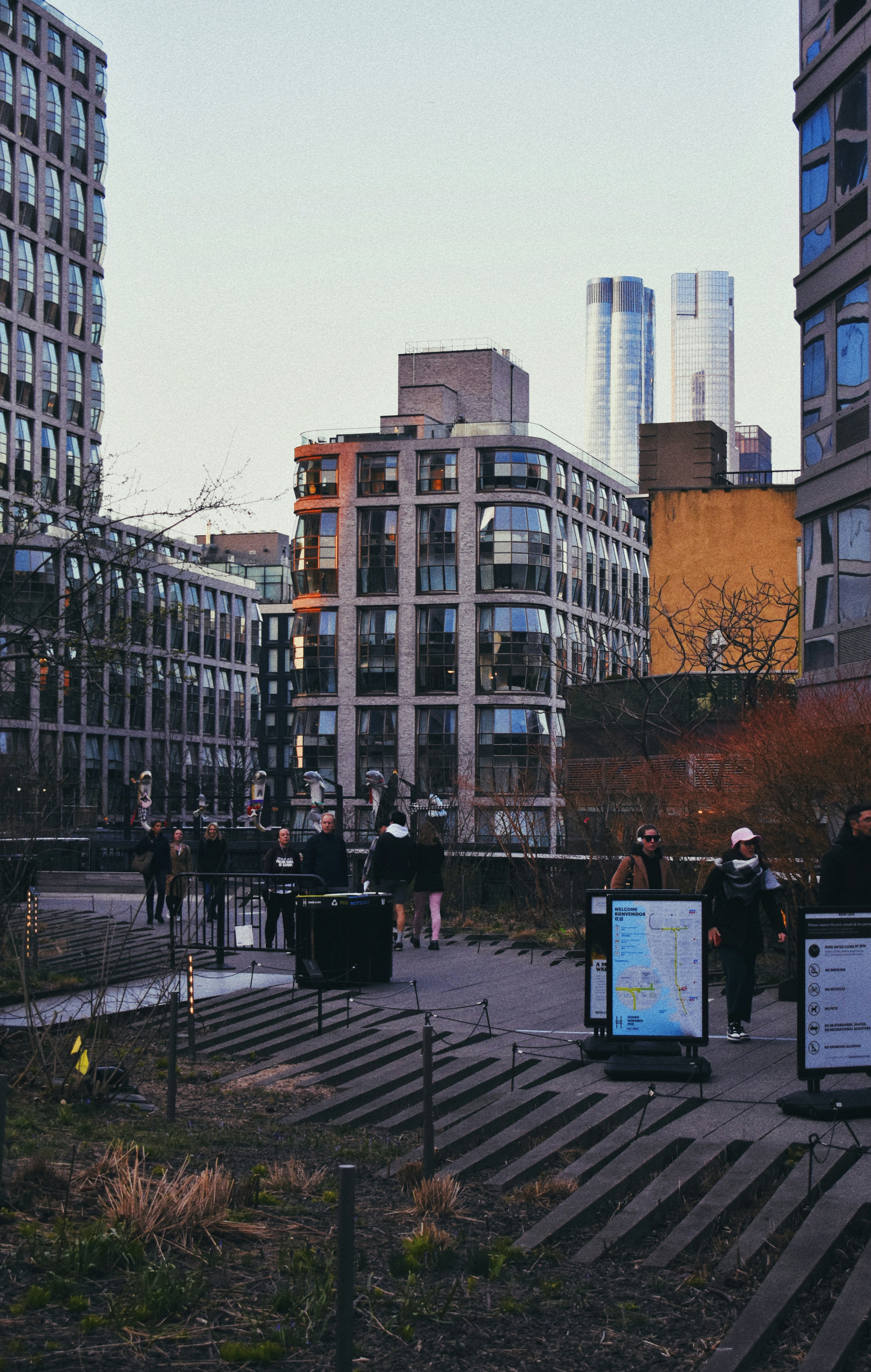 Curved-Glass City Plaza: Pedestrian Pulse Beneath Towering Backdrop