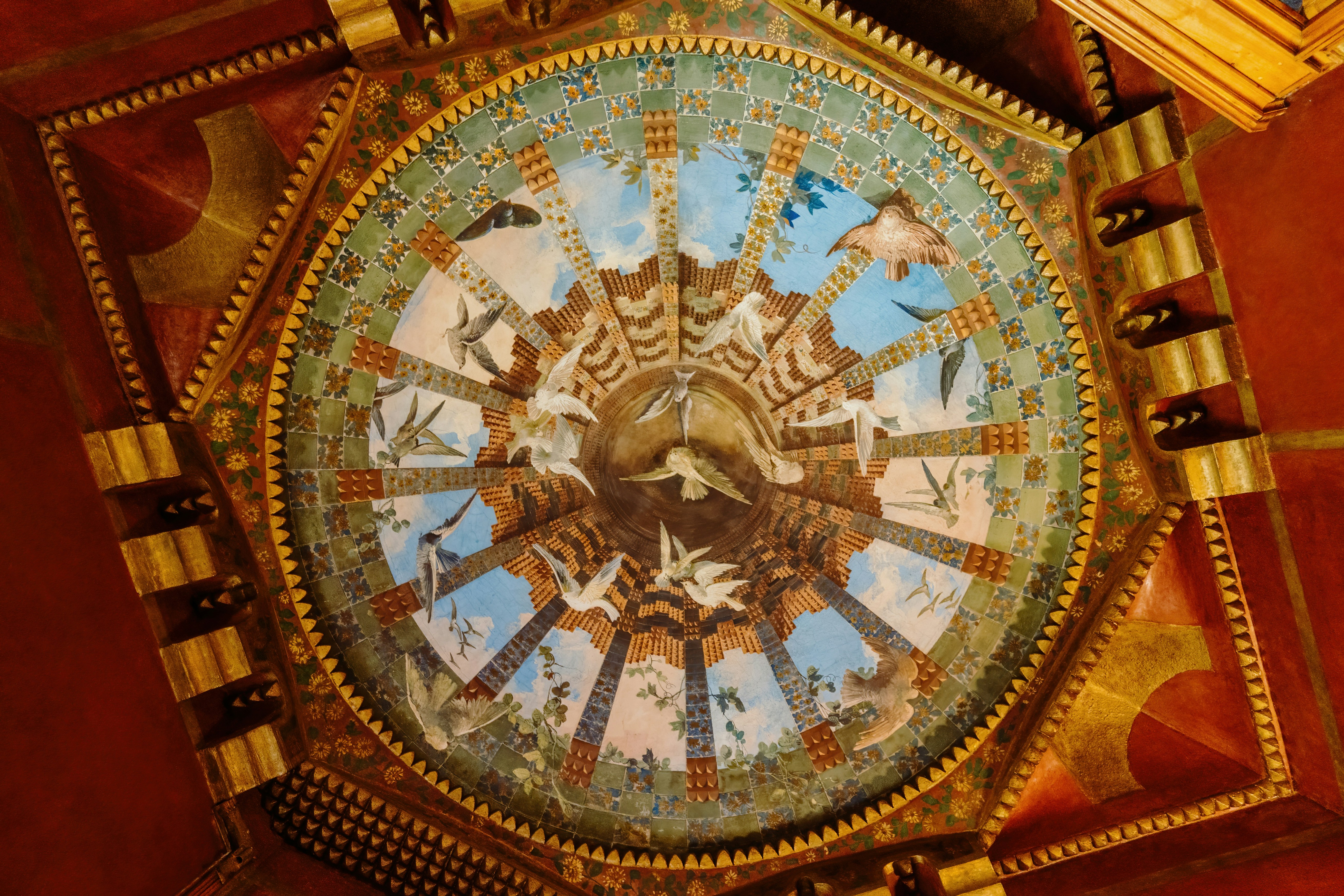 Celestial Vault: A Painted Rotunda of Wings and Sky