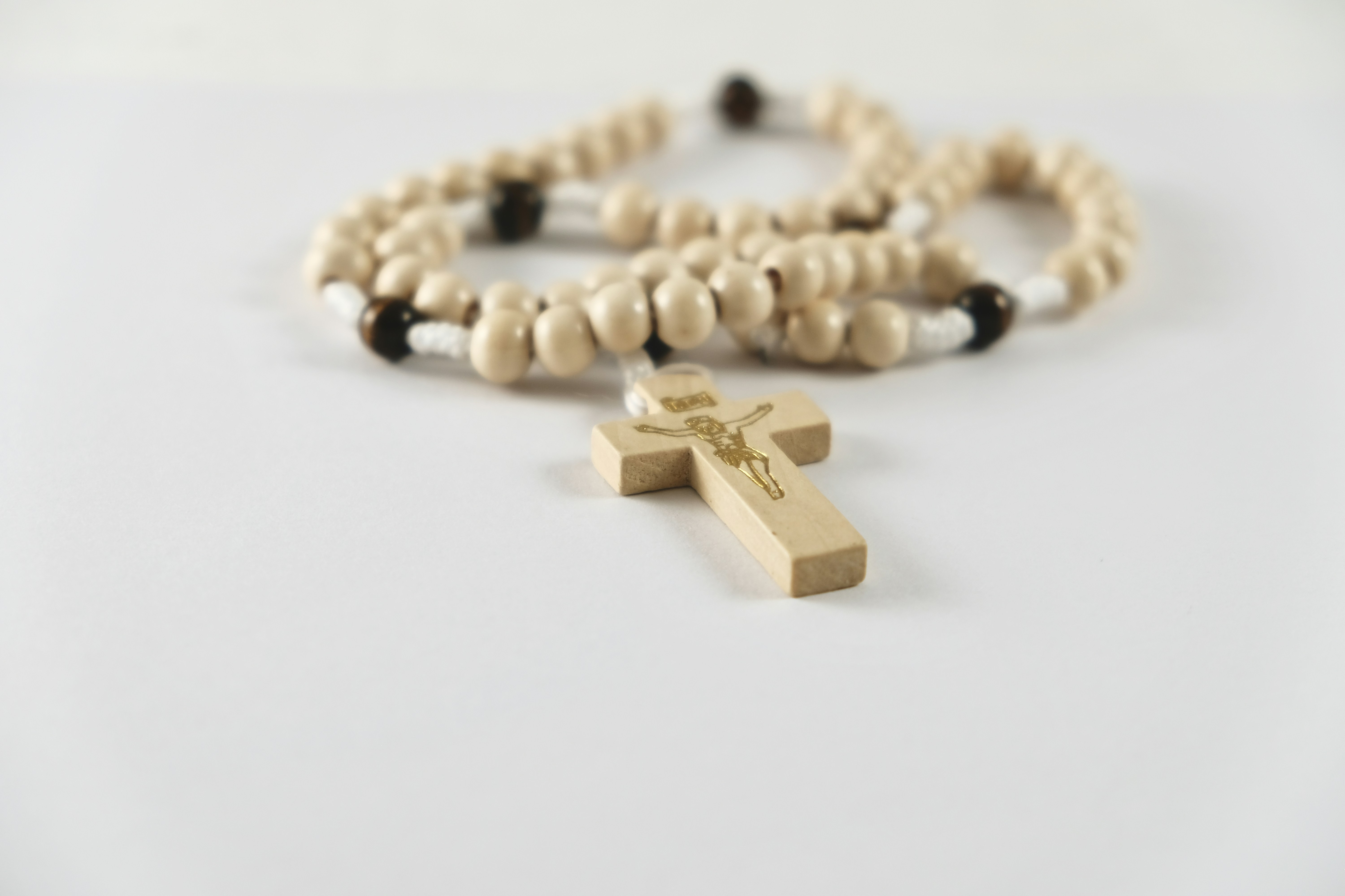 Serenity in Beads: A Wooden Cross Rosary
