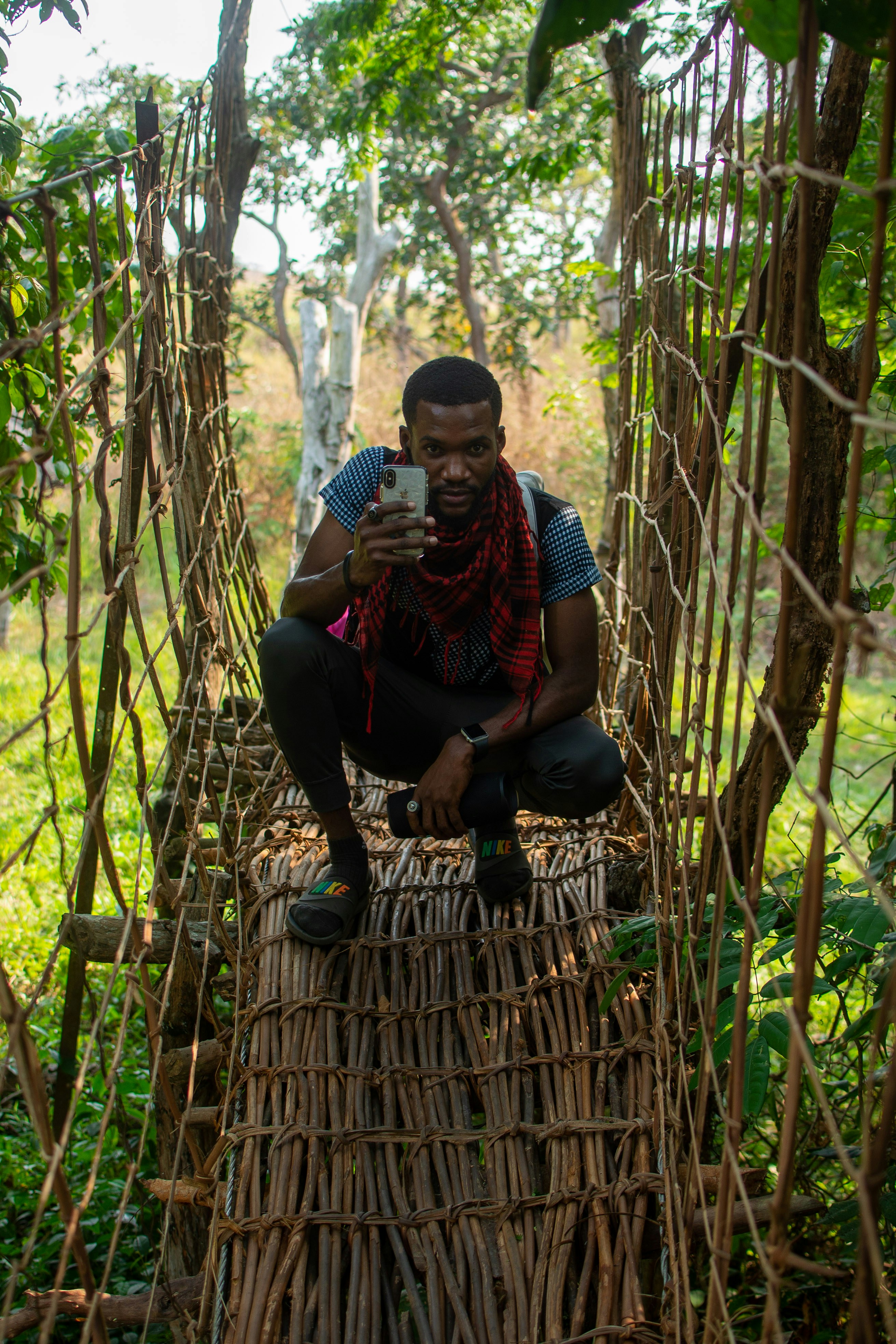 Congolese man taking picture