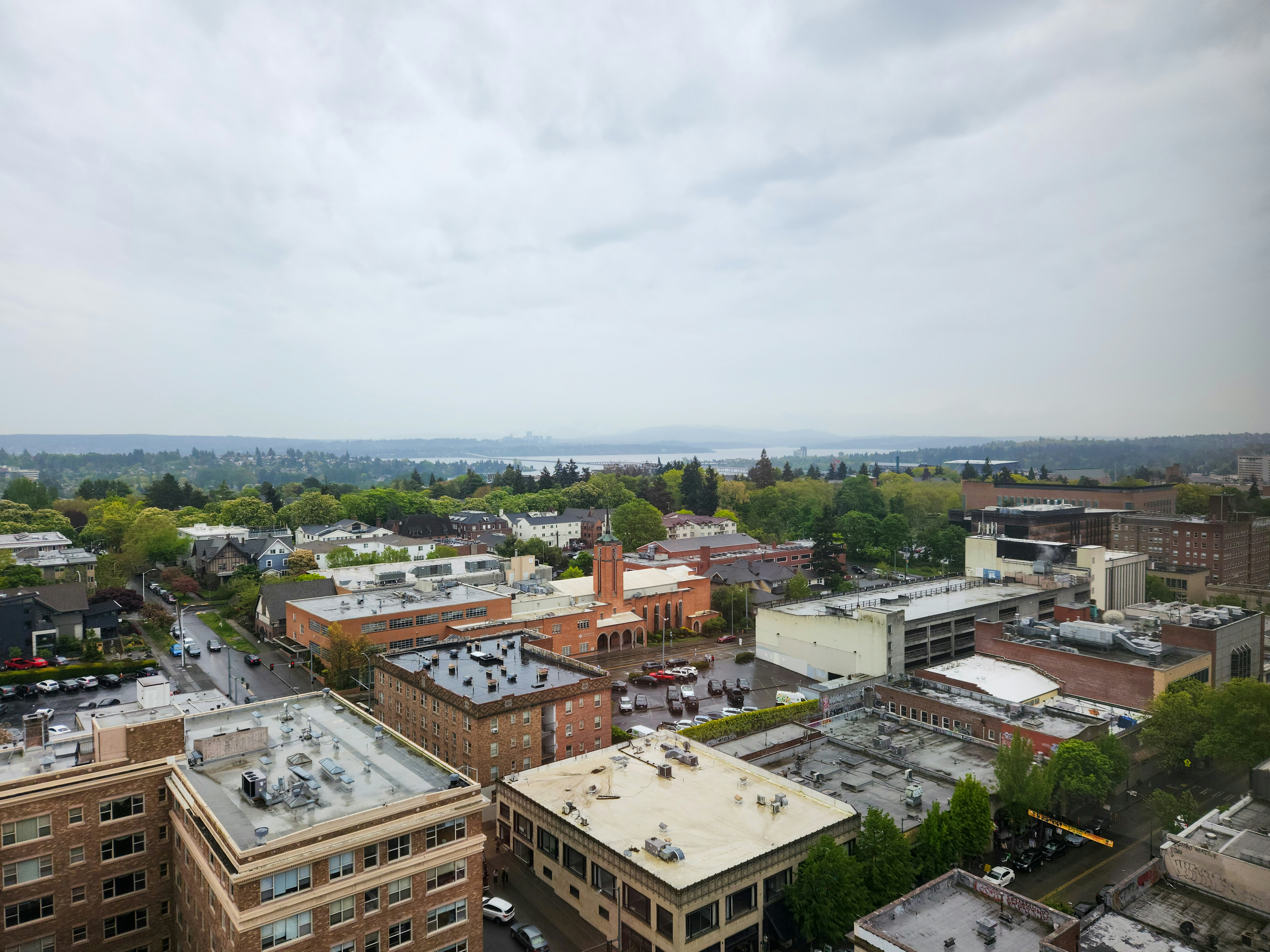 A view of a city from the top of a building photo – Free The m seattle ...
