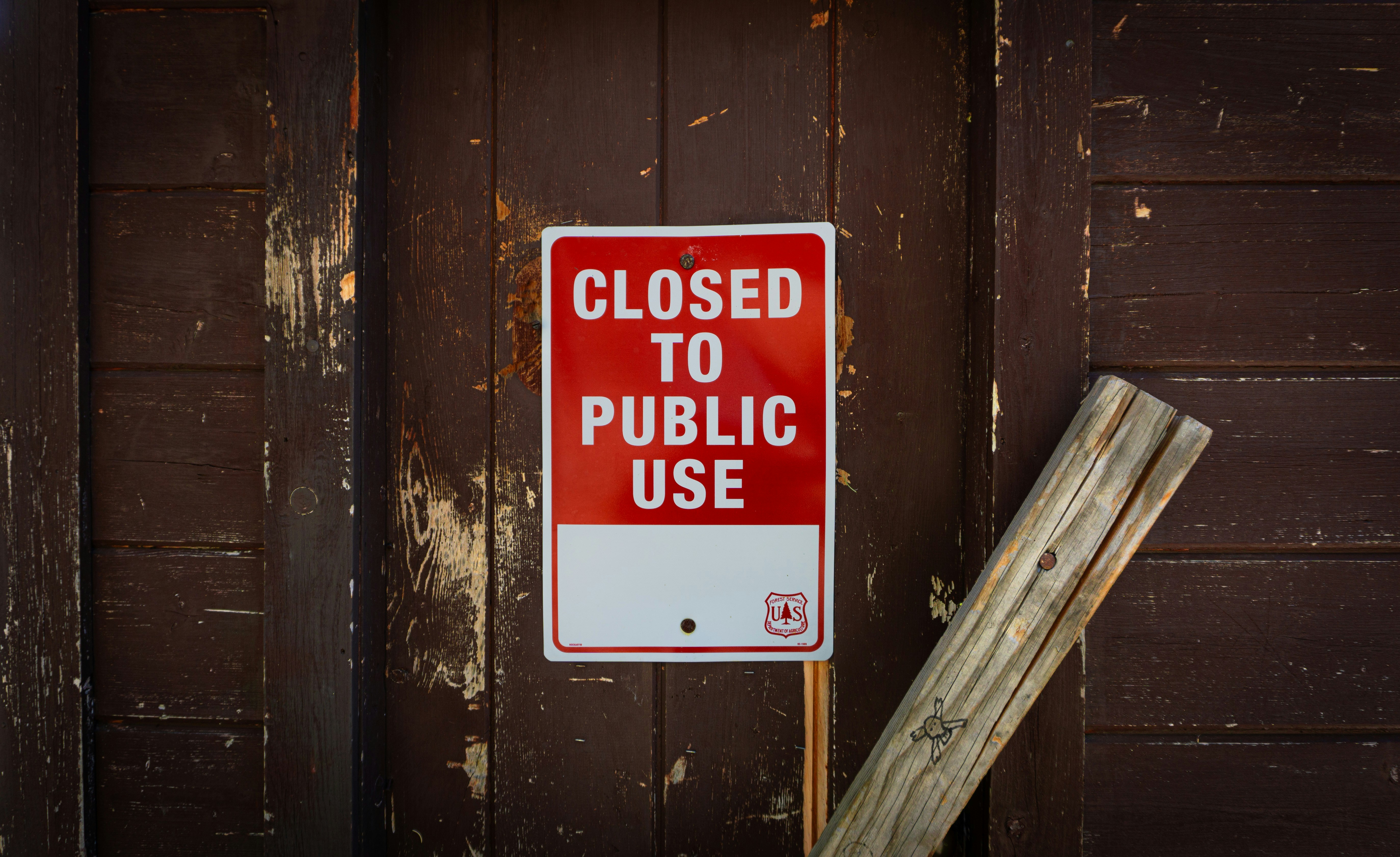 A closed to public use sign in front of a door photo – Free Forest ...