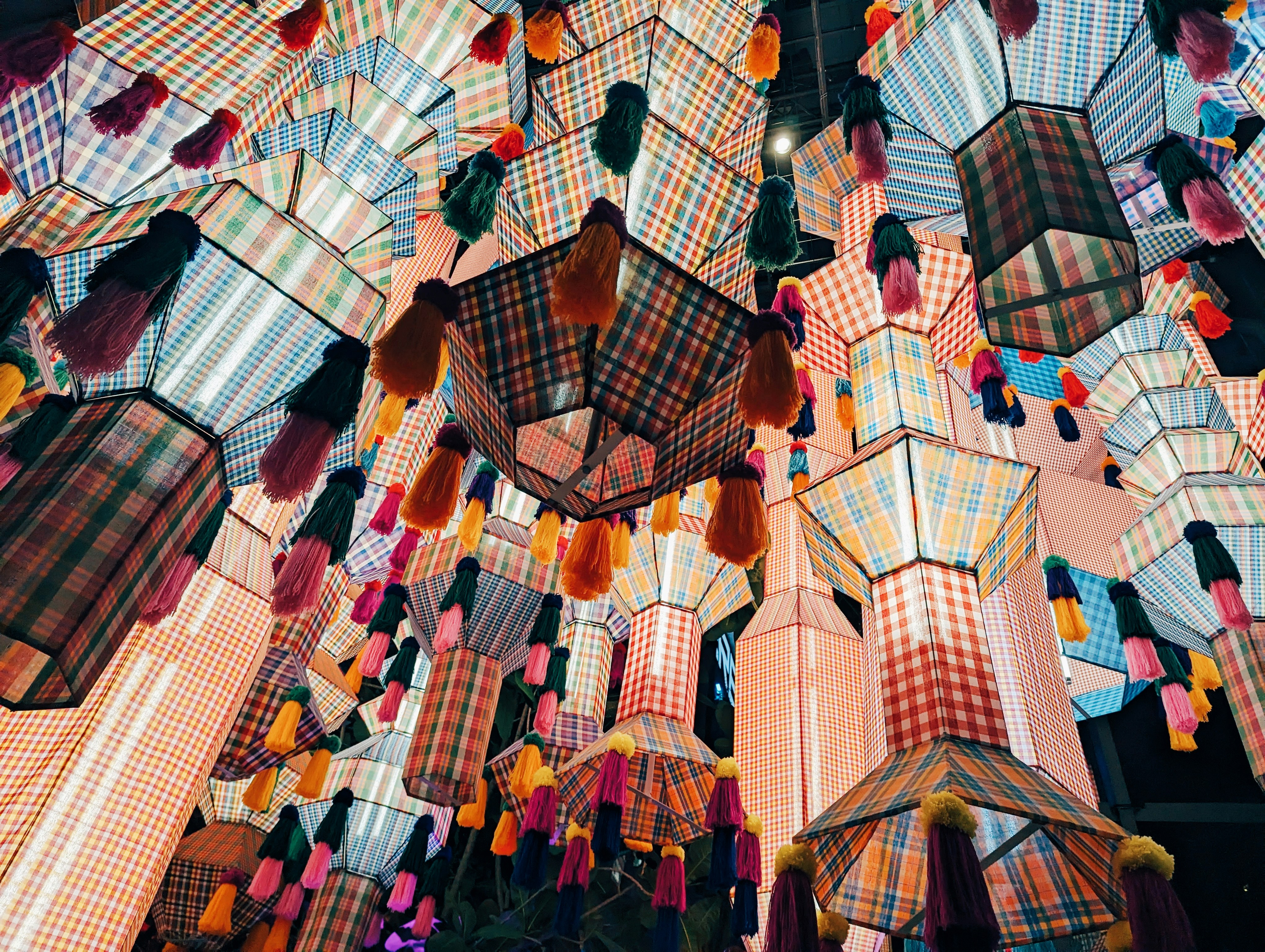 Canopy of Lanterns: a Tangled Kaleidoscope of Light and Tassels