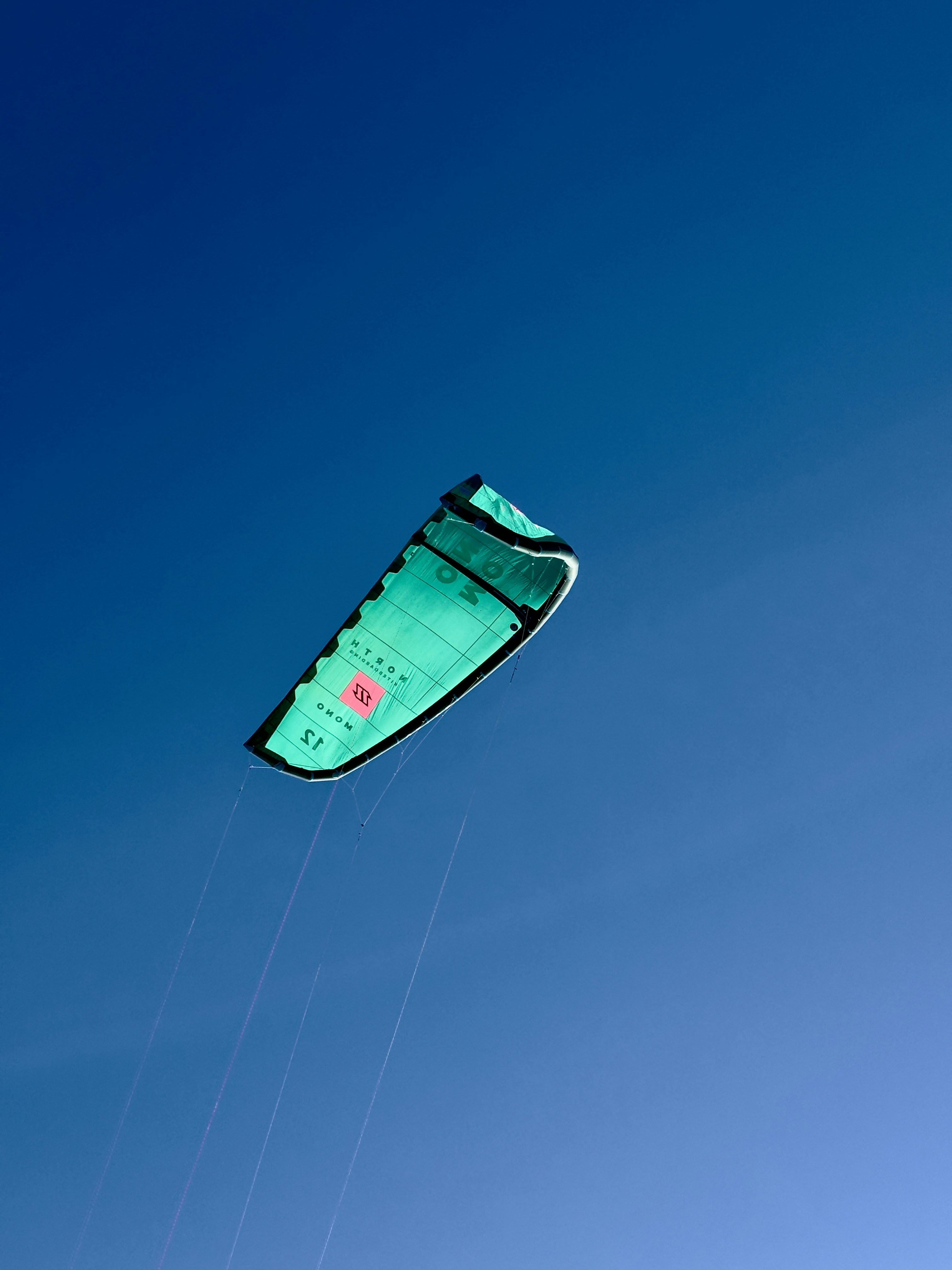 Emerald Delta Kite Soars Across a Cerulean Ceiling