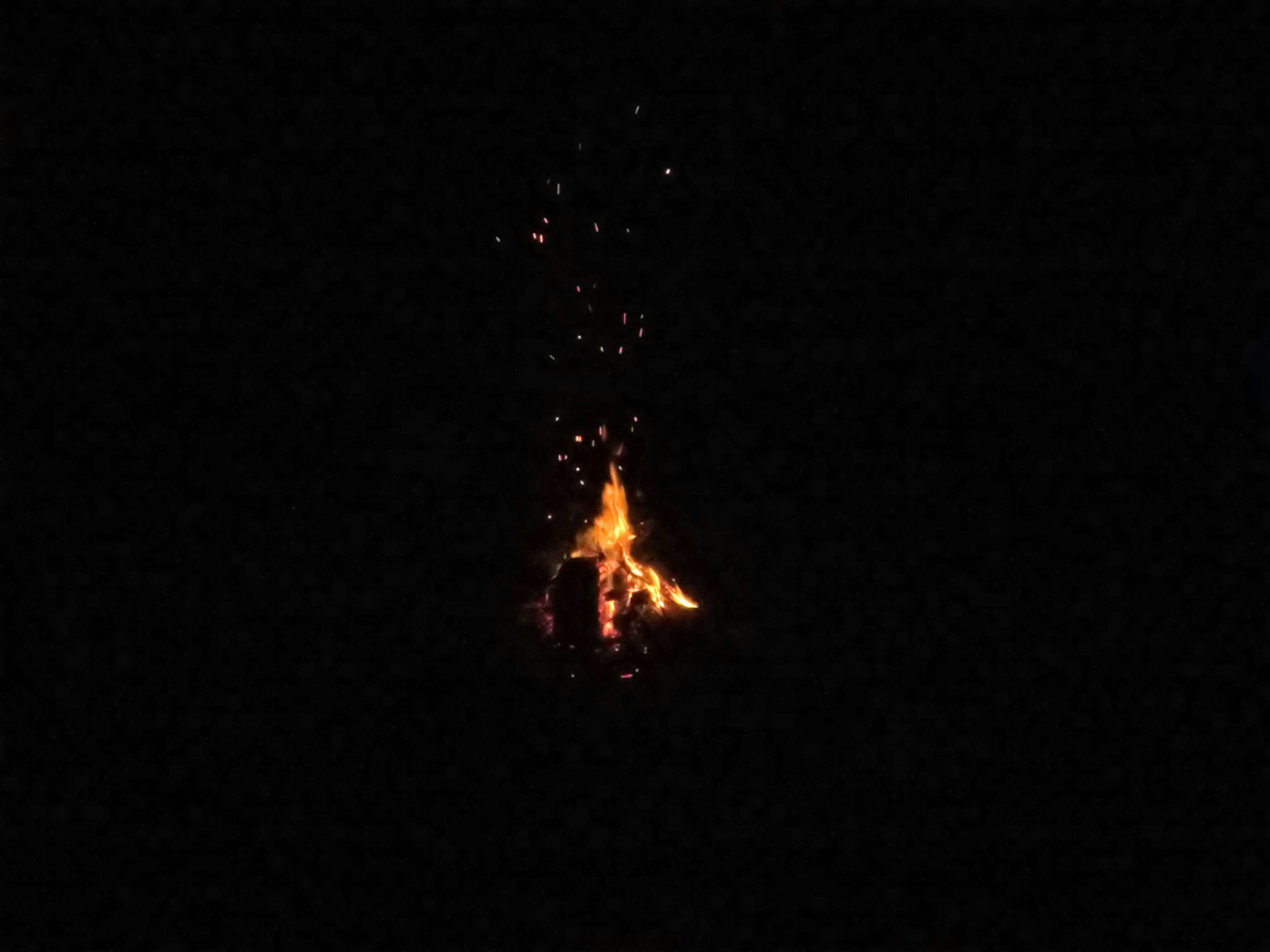 A fire is lit up in the dark photo – Free Fire Image on Unsplash