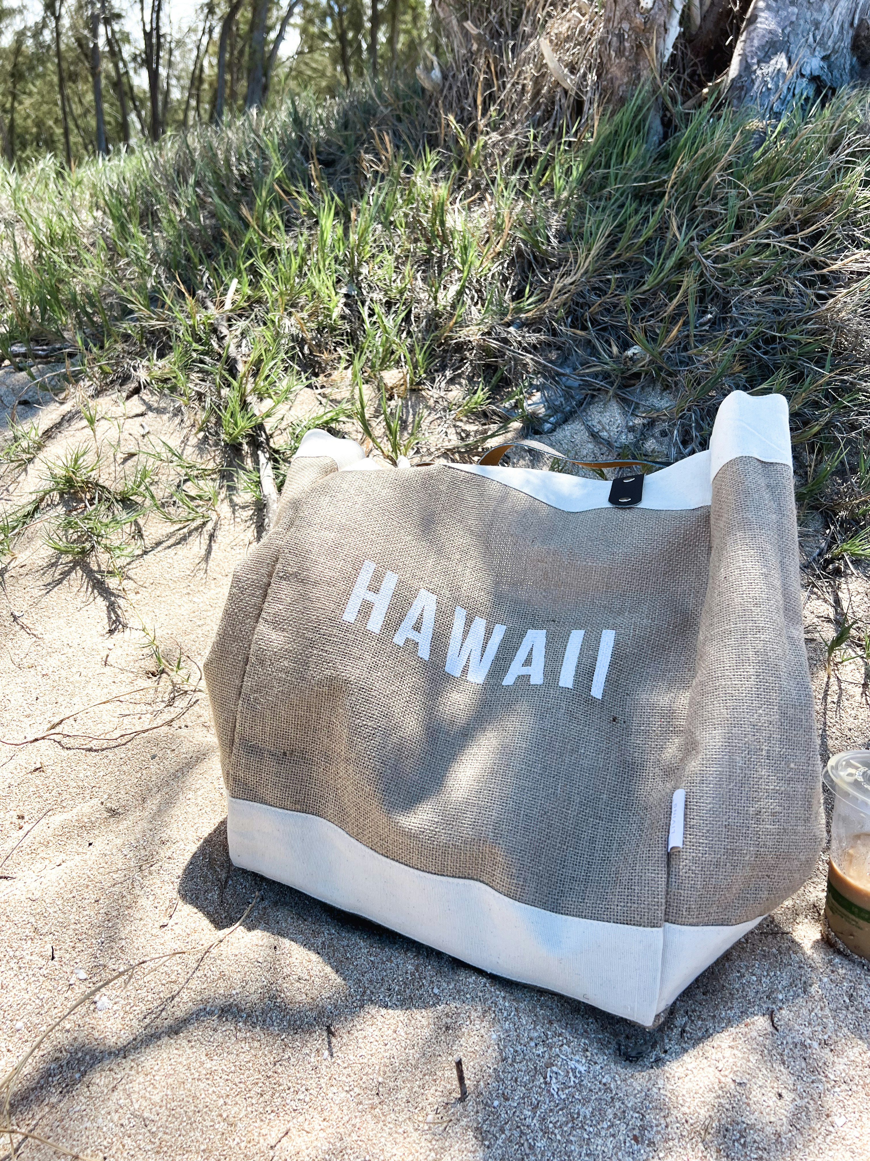 Hawaii Tote Resting on a Sun-Warmed Beach Dune