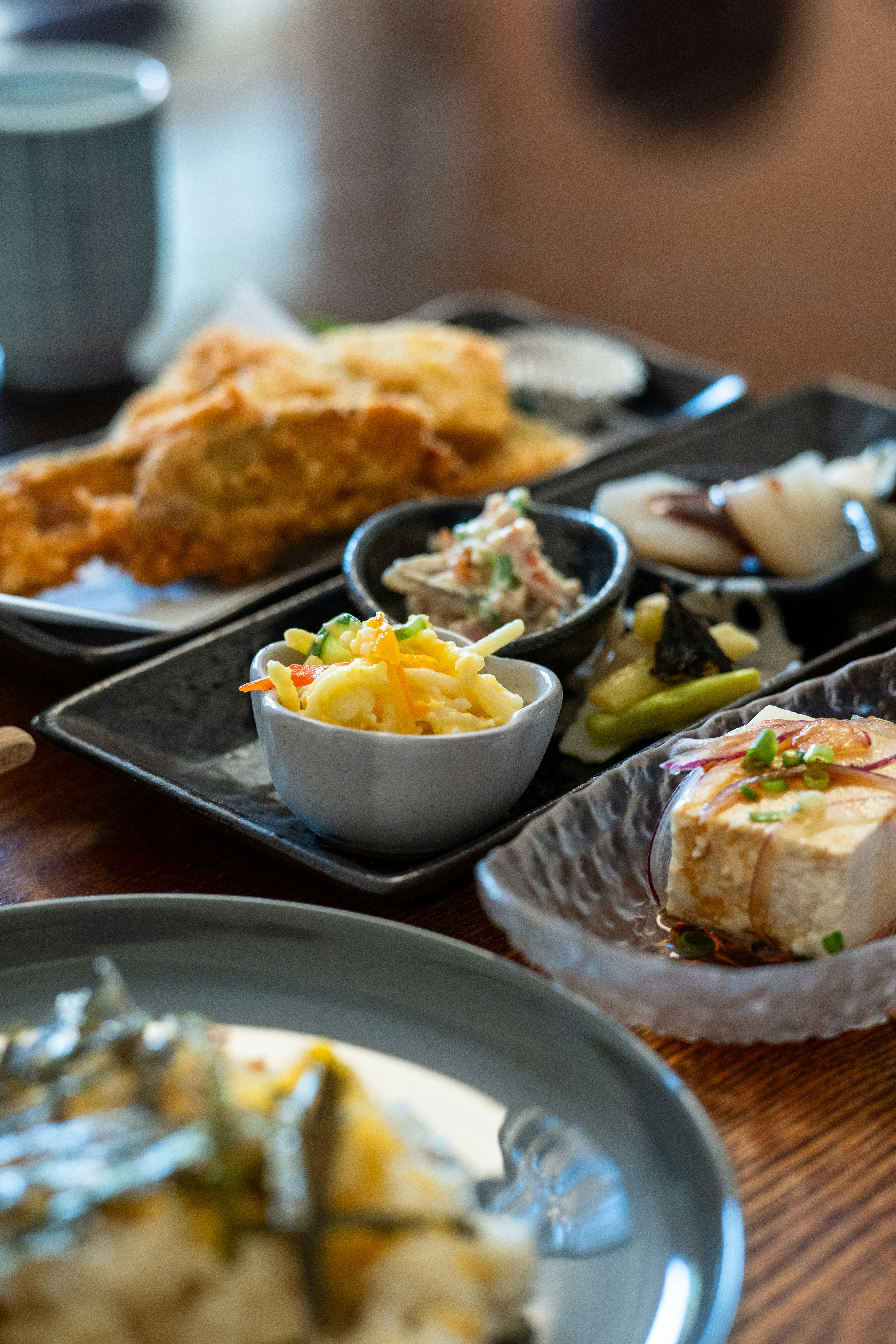 Color-Rich Centerpiece: Central Bowl of Pickled Vegetables Amid a Tasting Tray