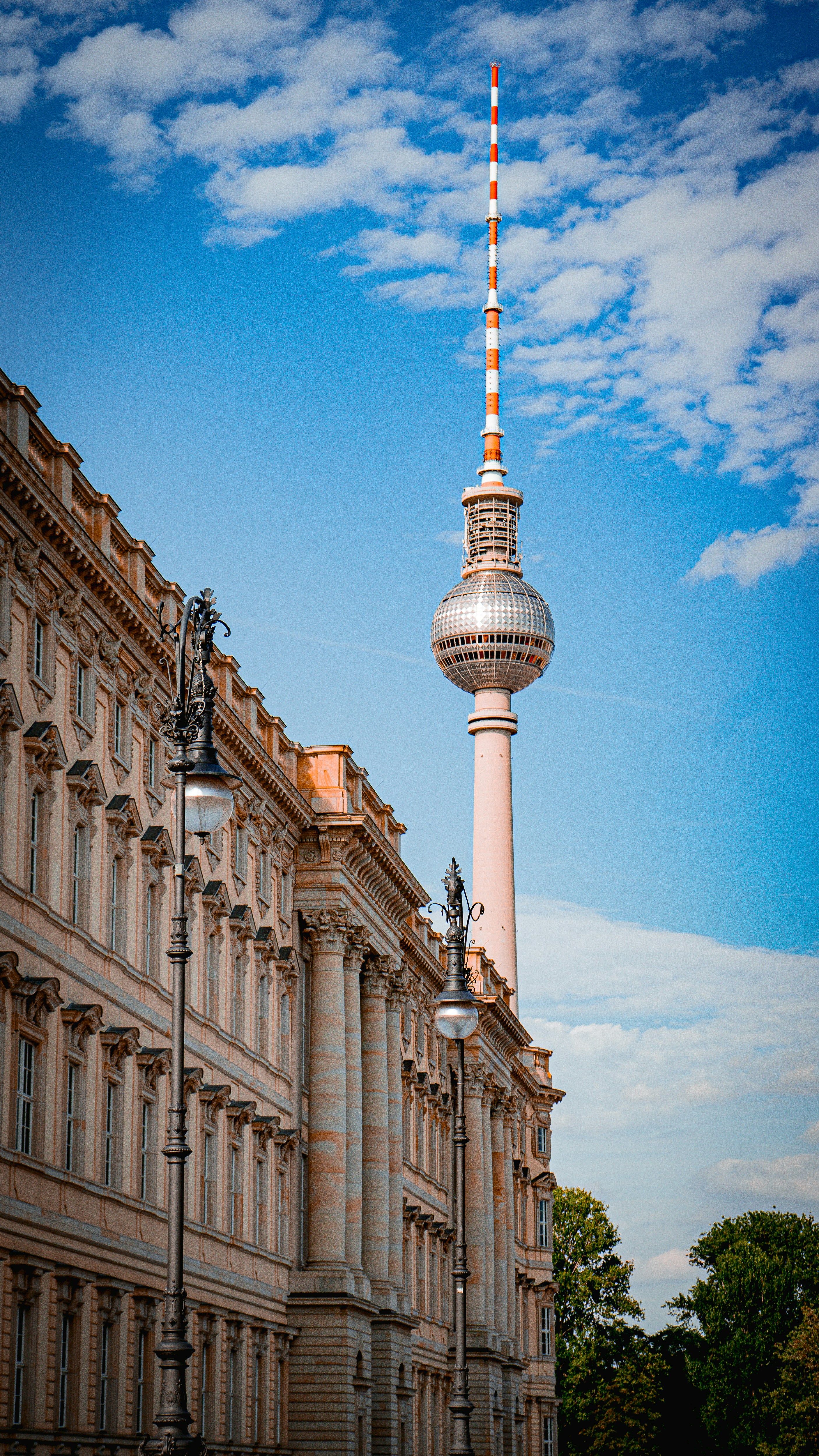 Towering Skyline: The Berlin Bauhaus Street with the City’s Spire