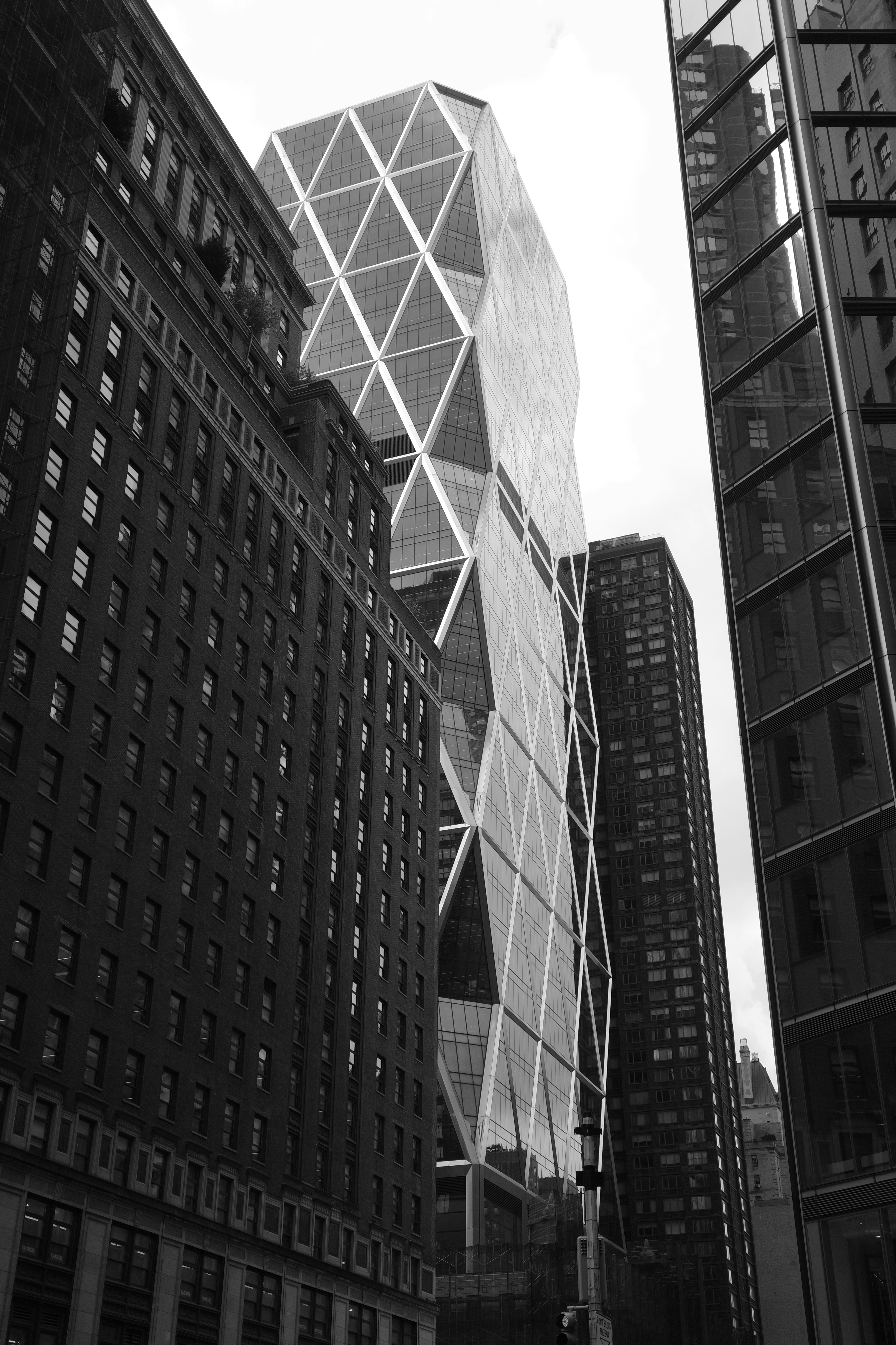 Geometric Skyscraper Weave in Monochrome
