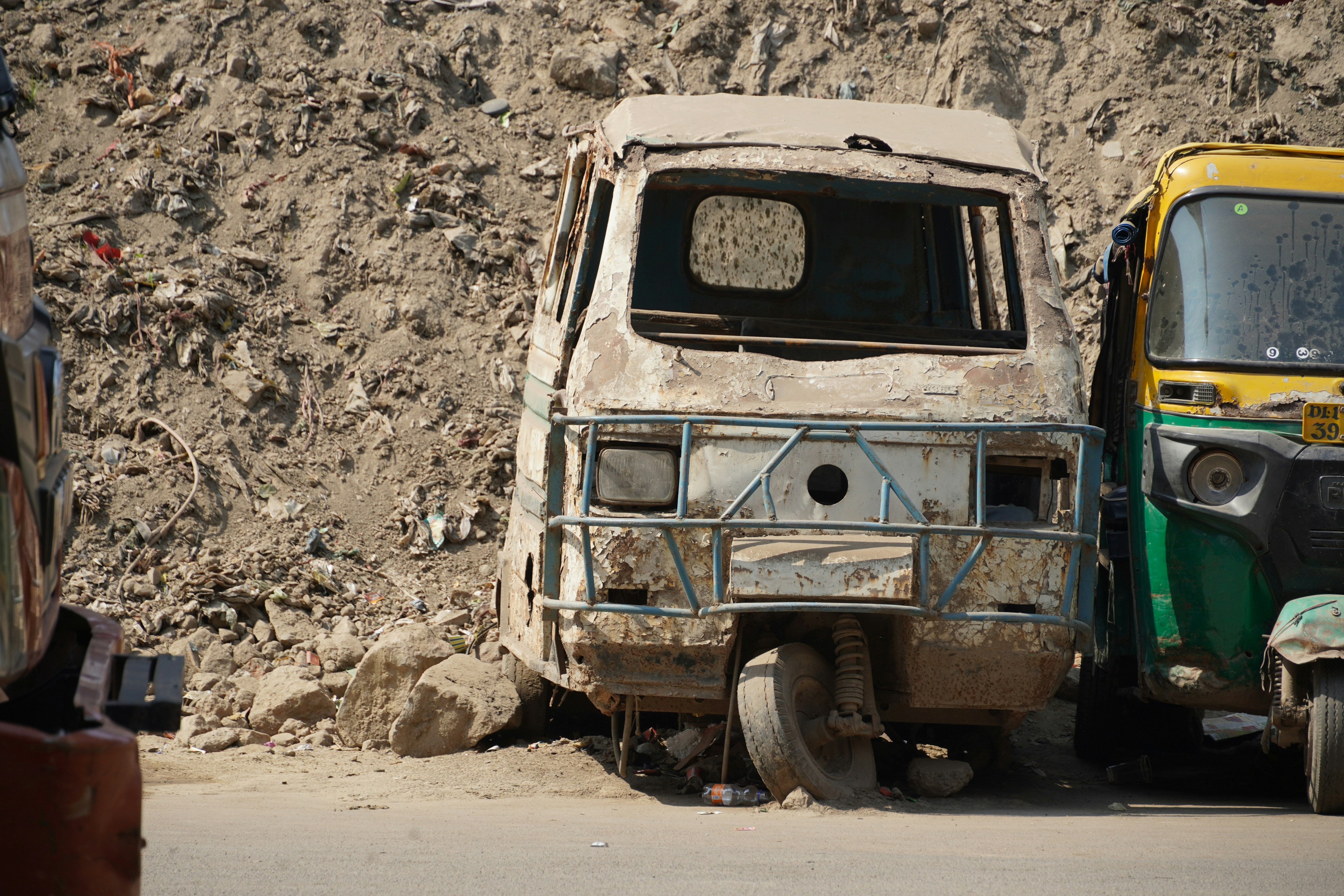 Rusted Sentinel on a Dusty Road