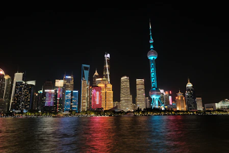 Neon Reflections of the Lujiazui Skyline
