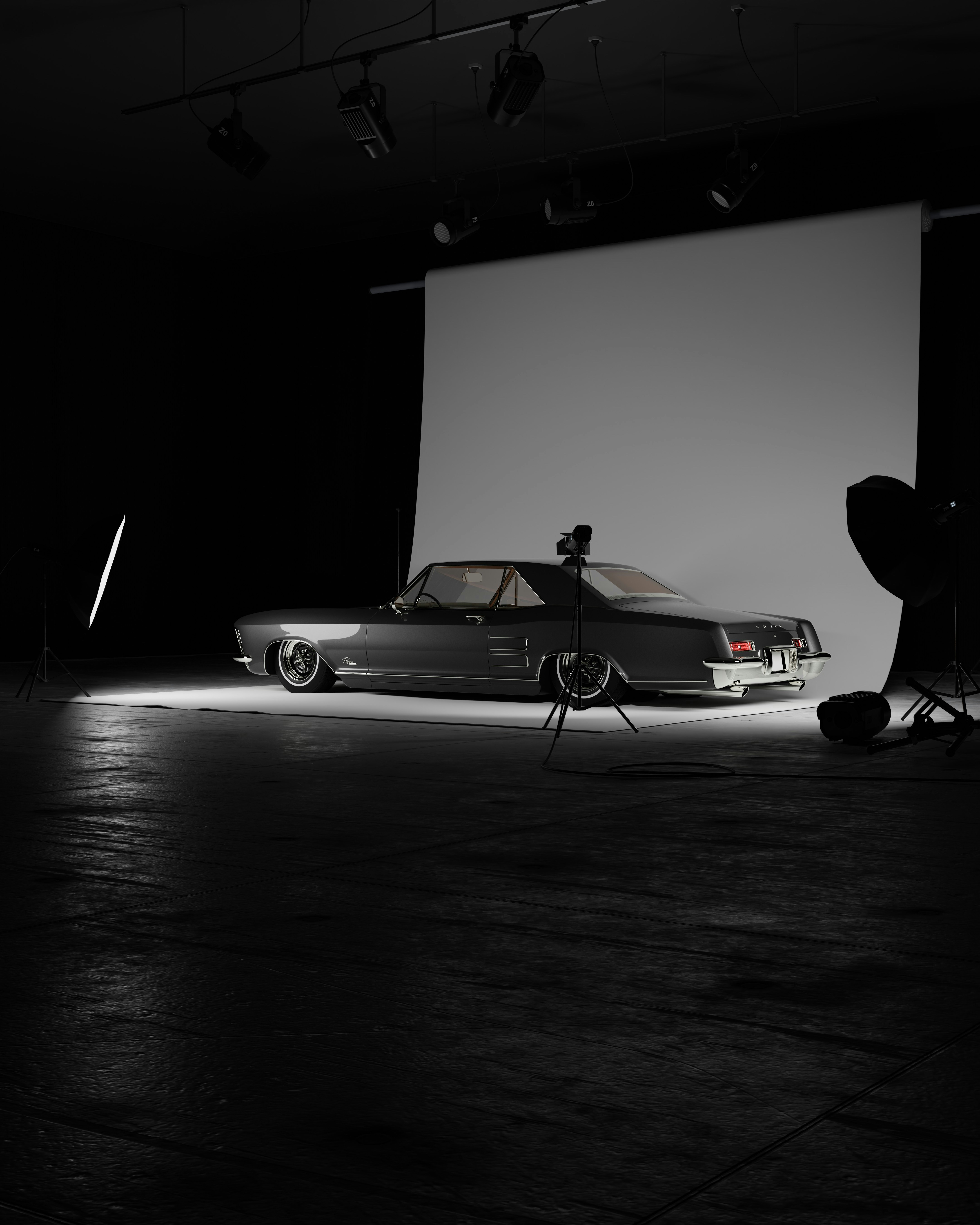 A black and white photo of a car on a stage photo – Free Wallpaper ...