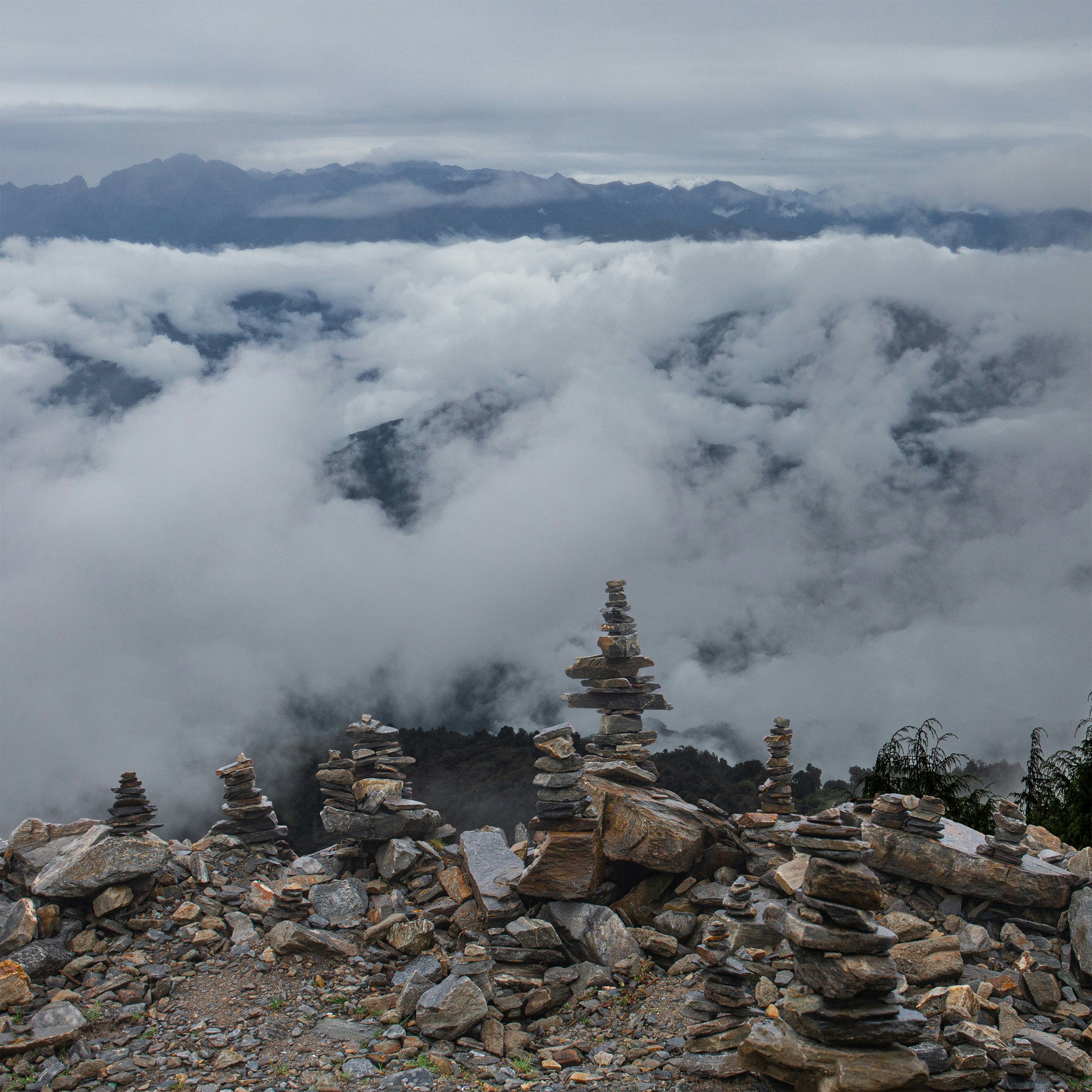 Whispers of the Mountain: Stone Sentinels in the Mist
