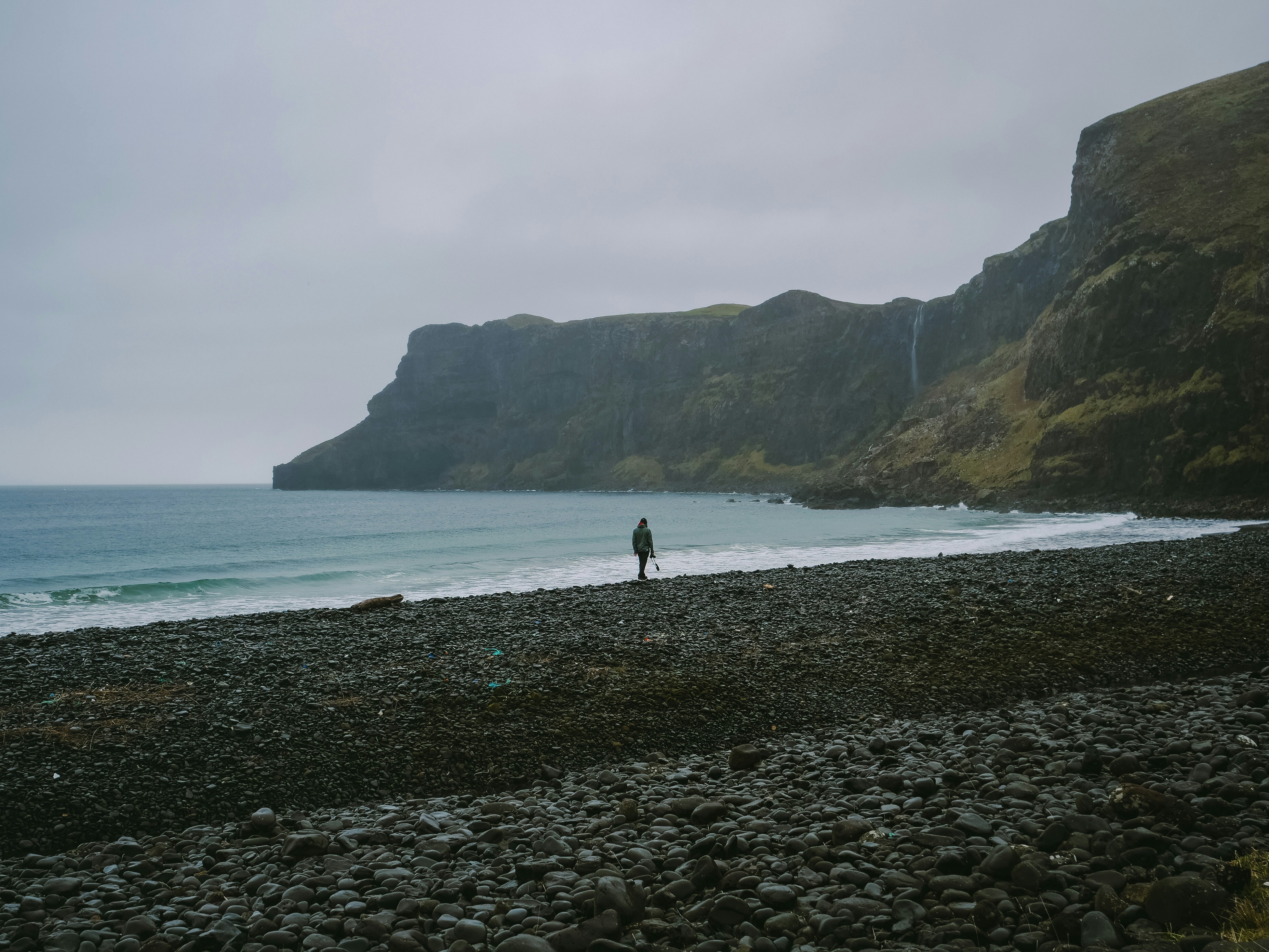 Lone Wanderer at the Edge of the Atlantic Cliff