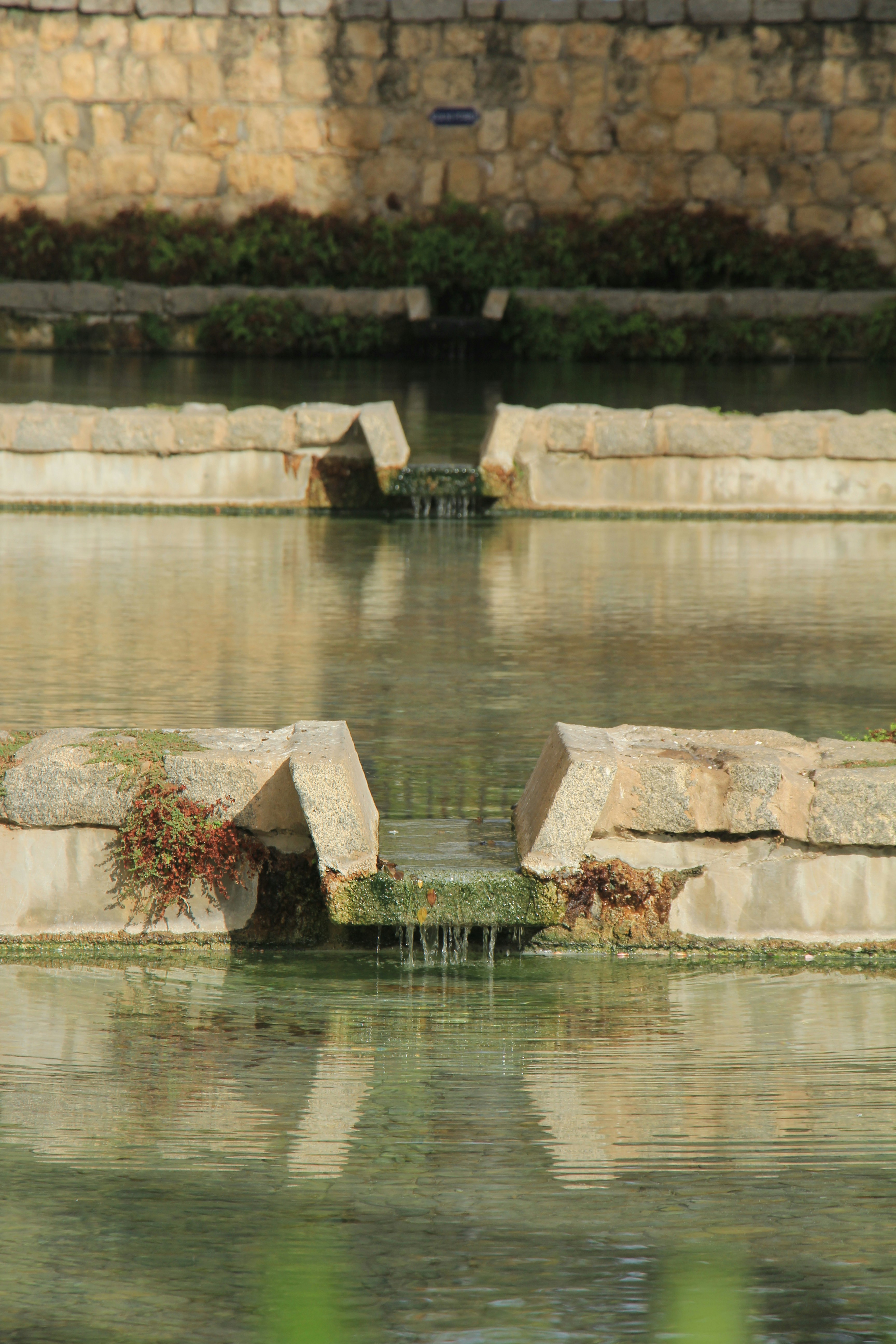 Tiered ponds on a street in Cordoba.