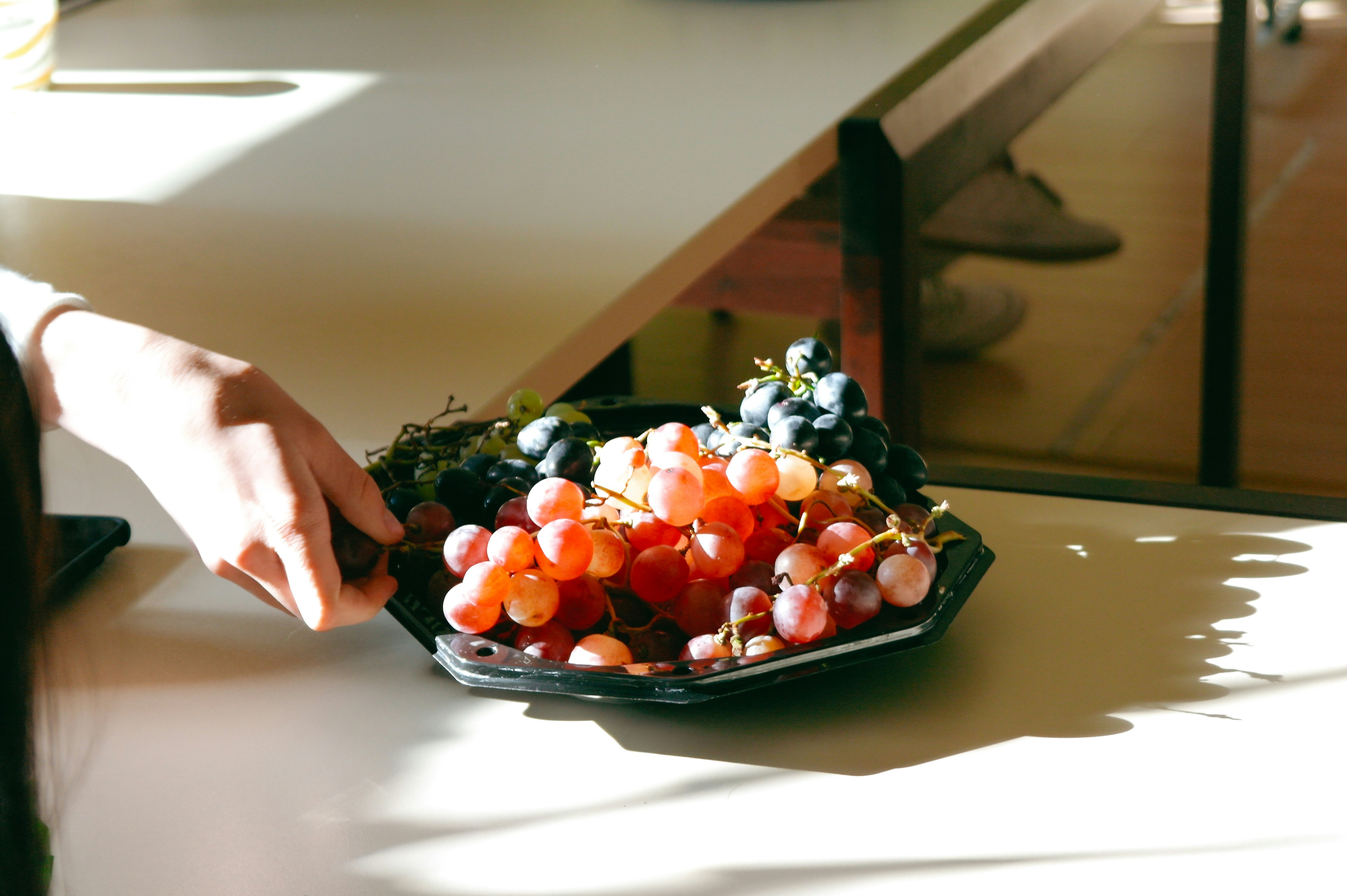 Sunlit Fruit Tray on a Quiet Table