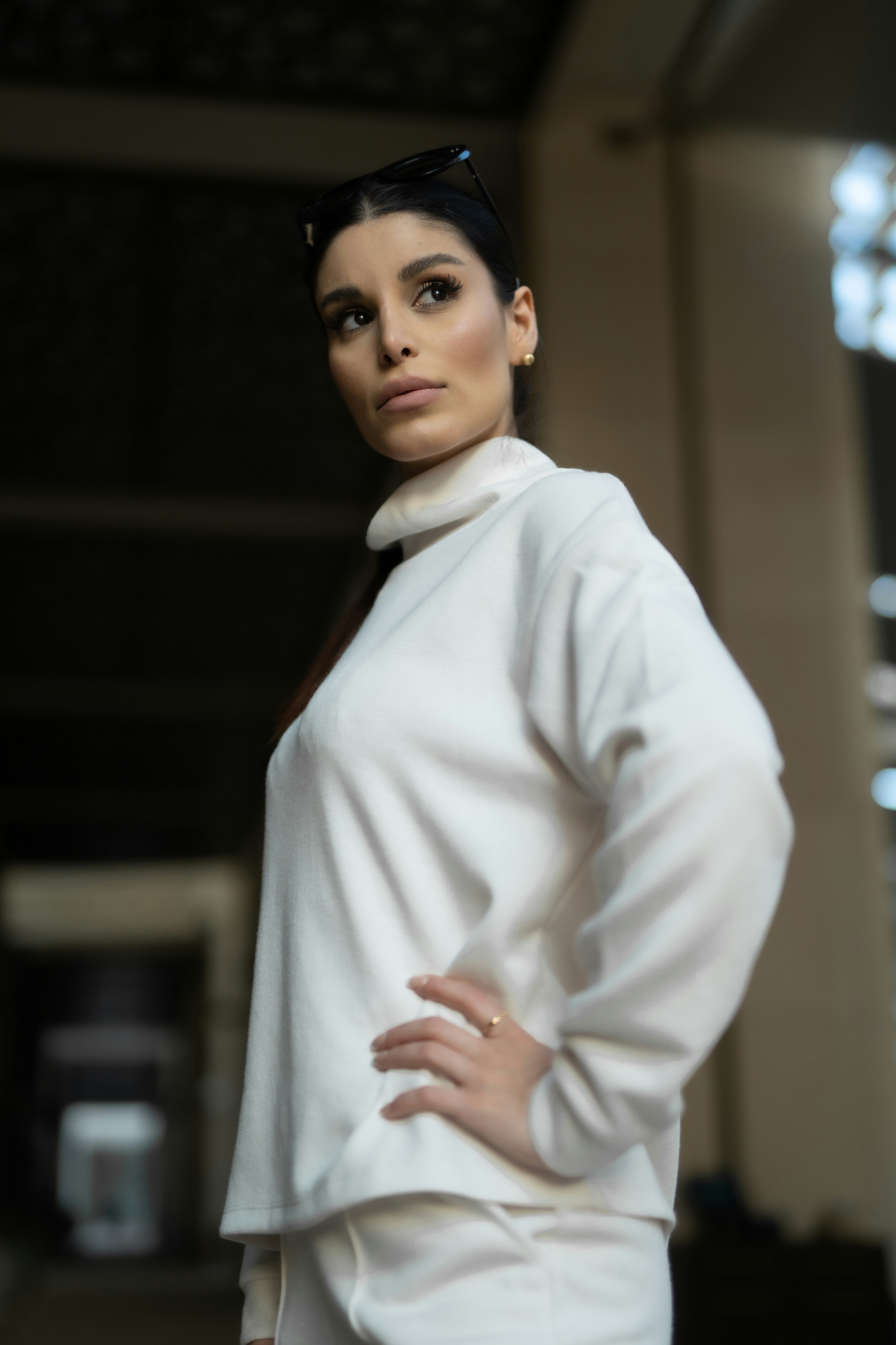 Portrait in Soft Light: Confident Silhouette in White