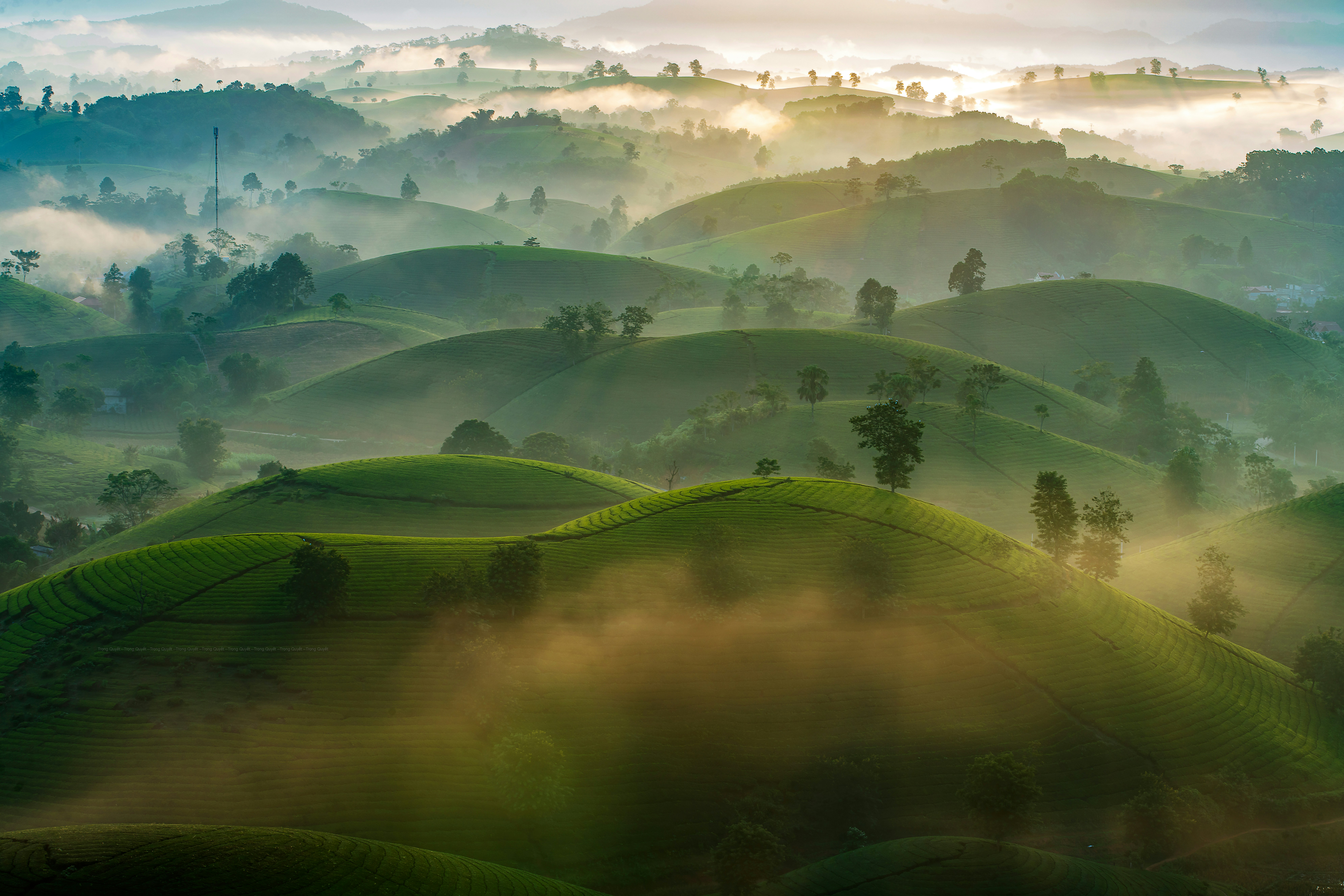 A view of a hilly area with fog in the air photo – Free Landscape Image ...