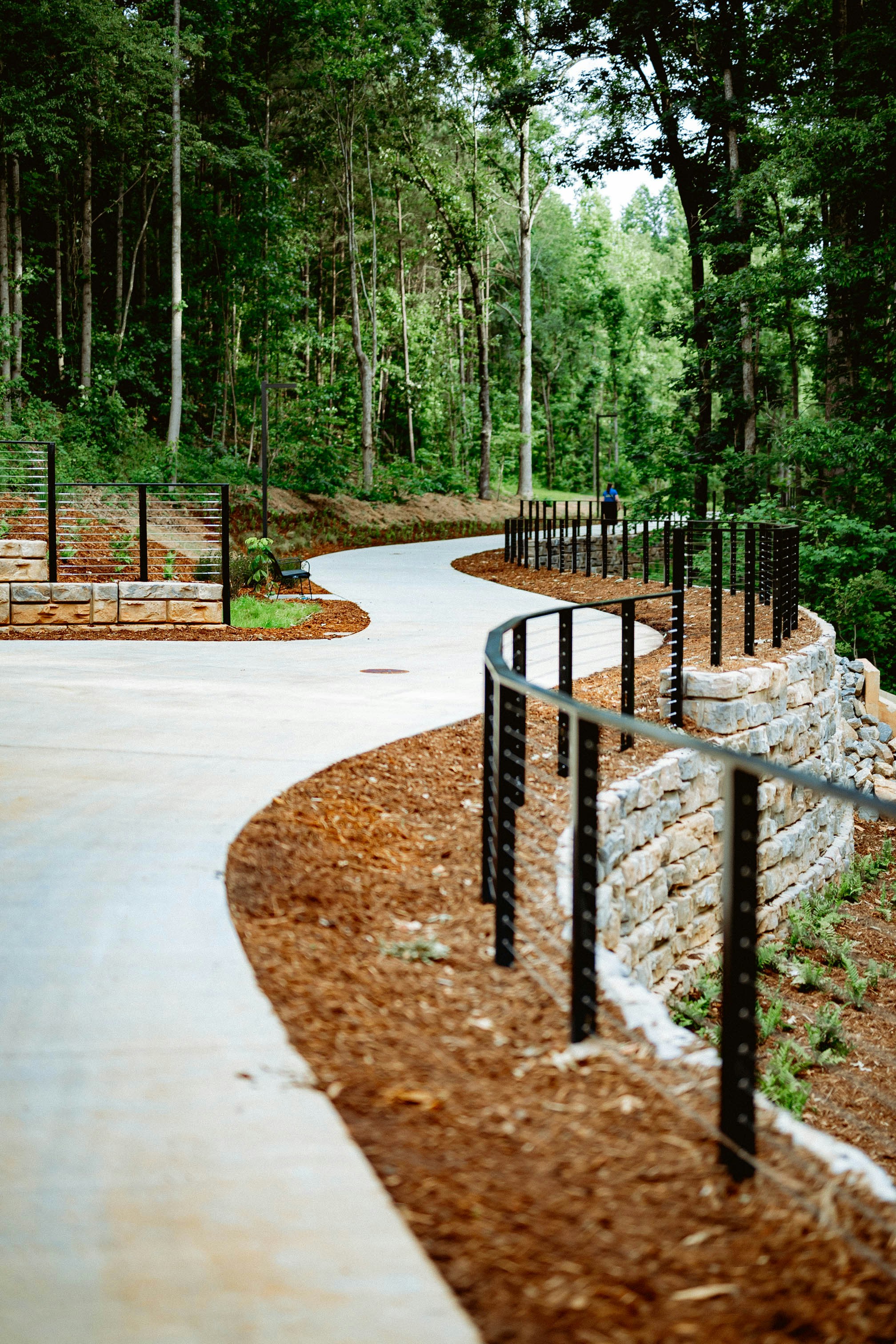 A paved path in the middle of a wooded area photo – Free Nature Image ...