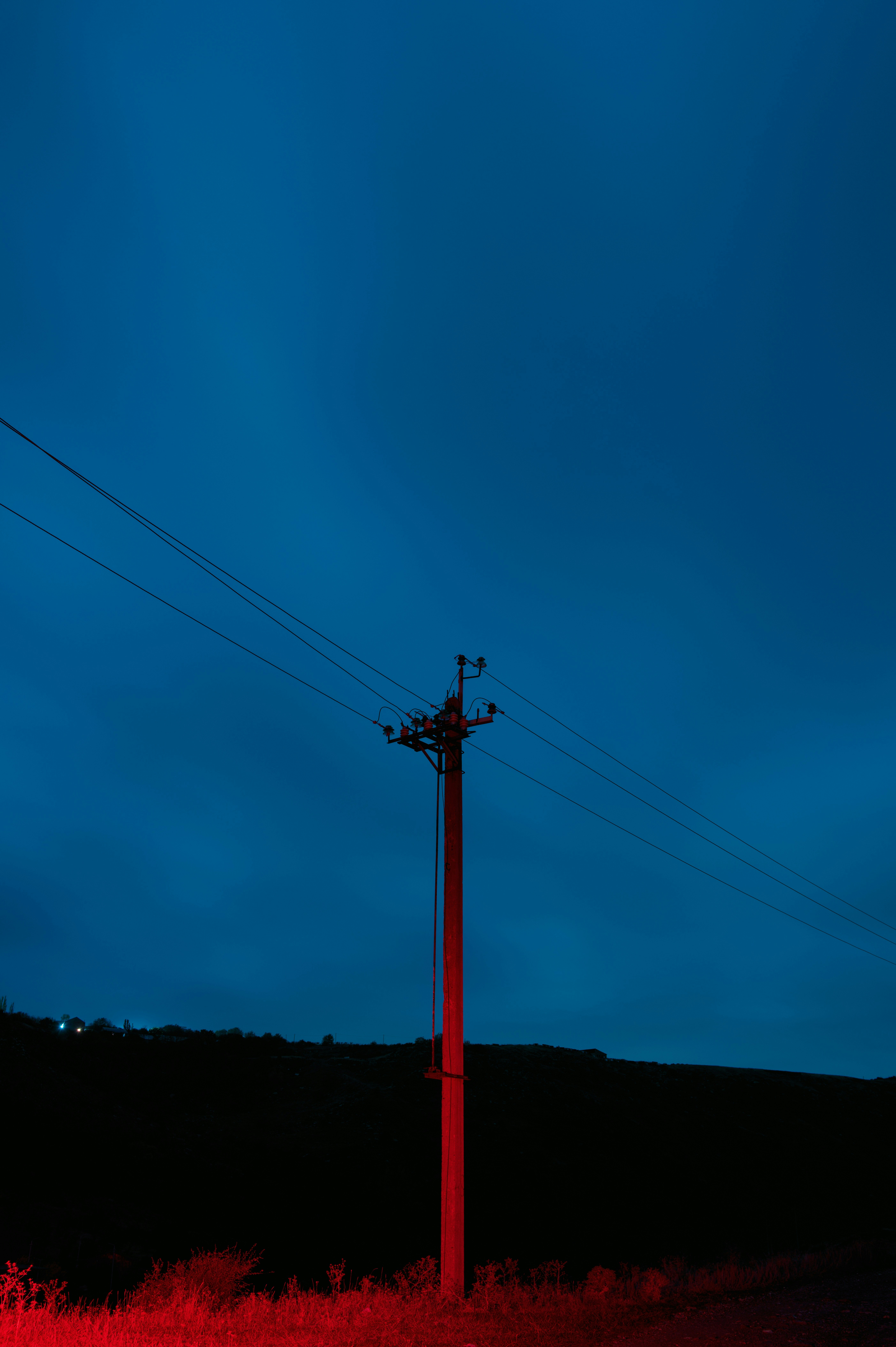 A telephone pole in the middle of a field photo – Free Forest Image on ...