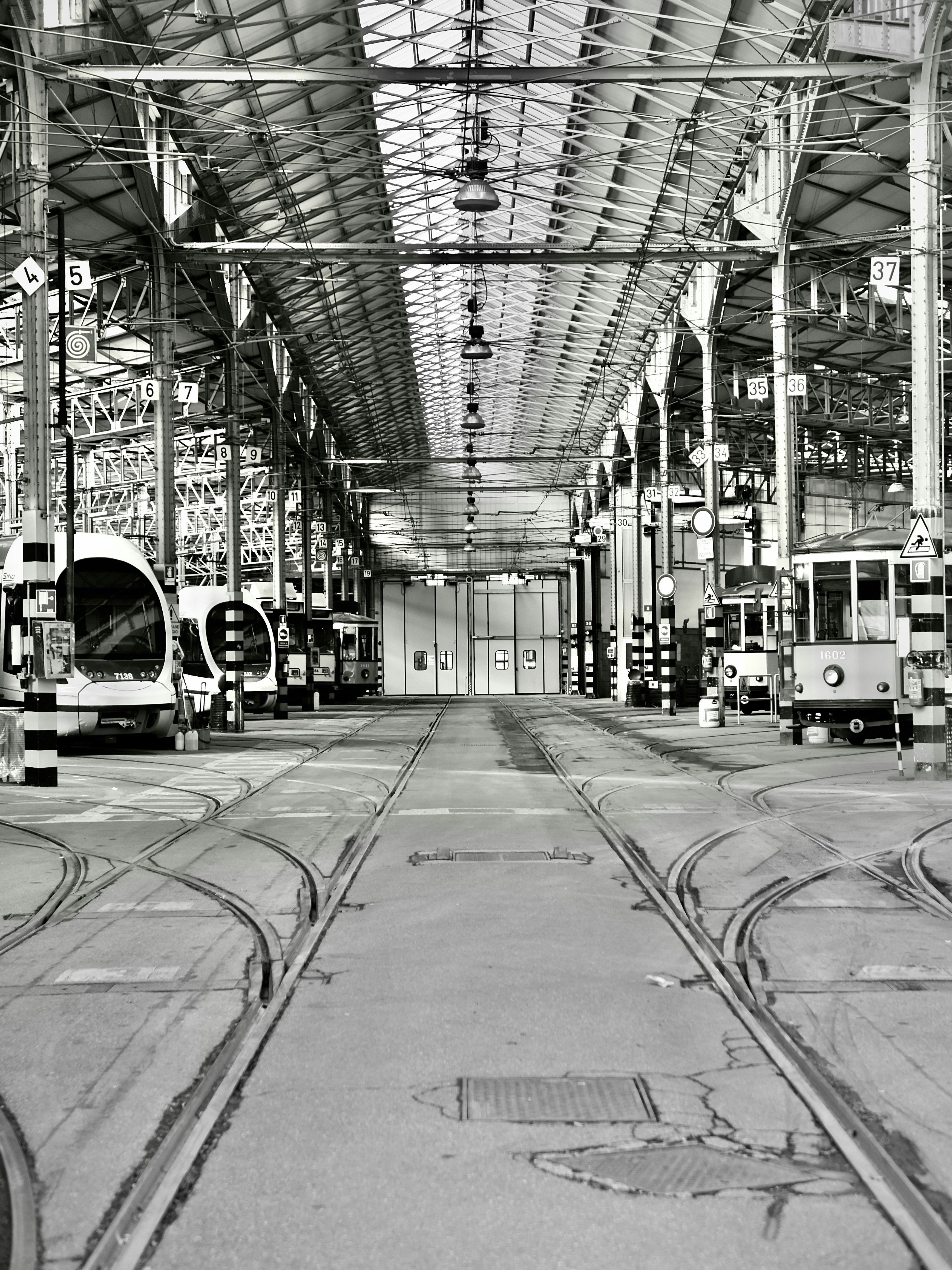Convergence of Rails: A Monochrome Train Depot