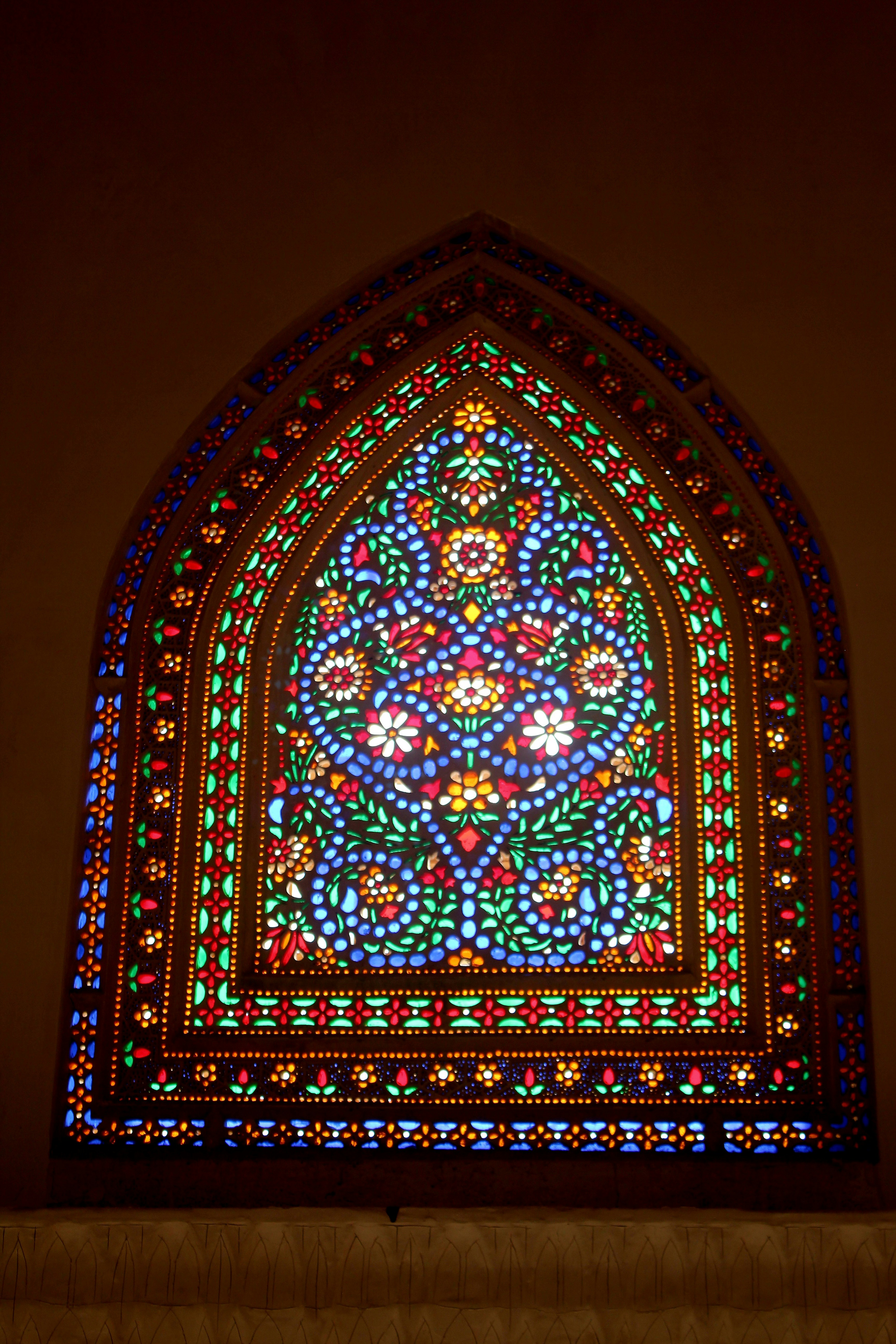 A large stained glass window in a building photo – Free Art Image on ...